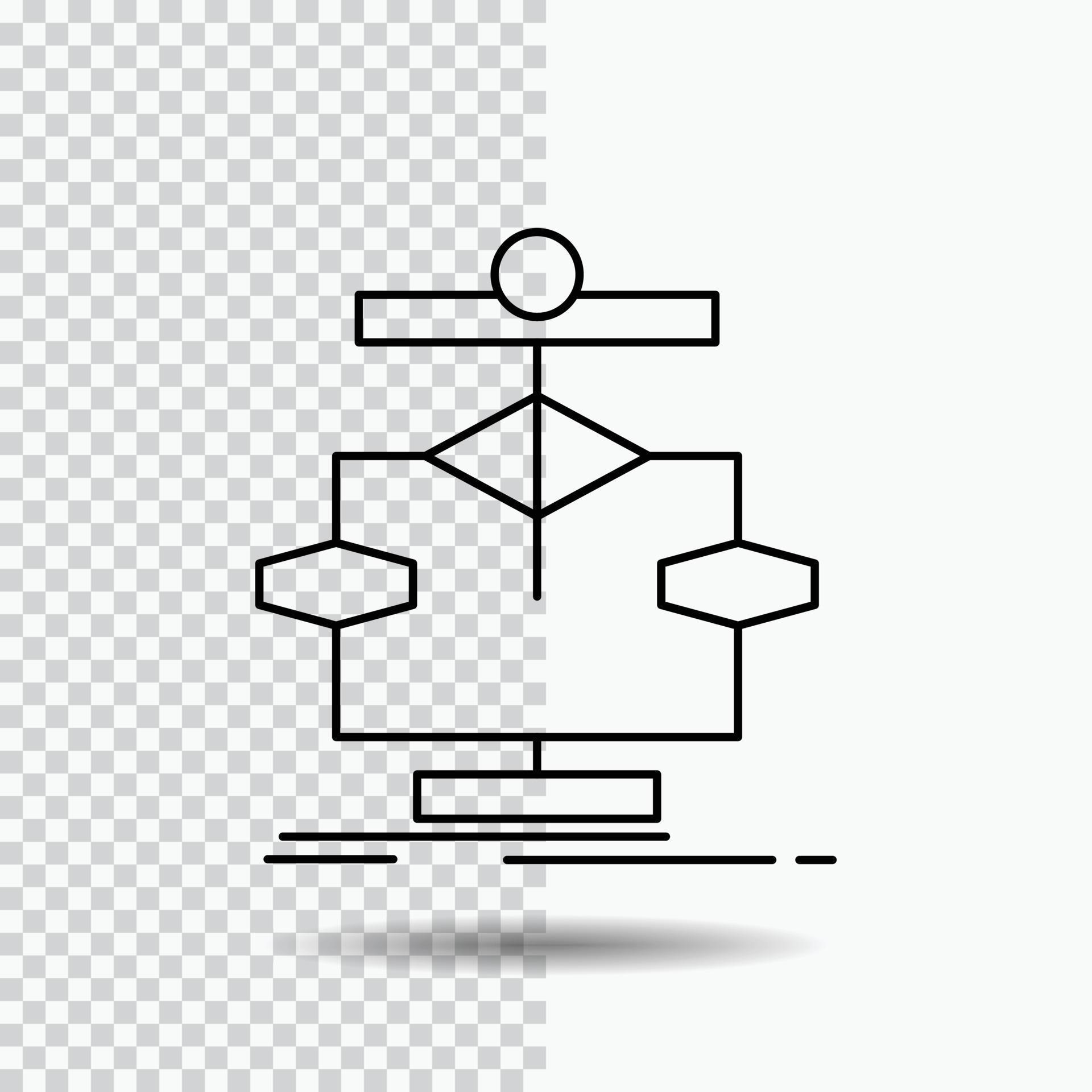 Algorithm. chart. data. diagram. flow Line Icon on Transparent ...