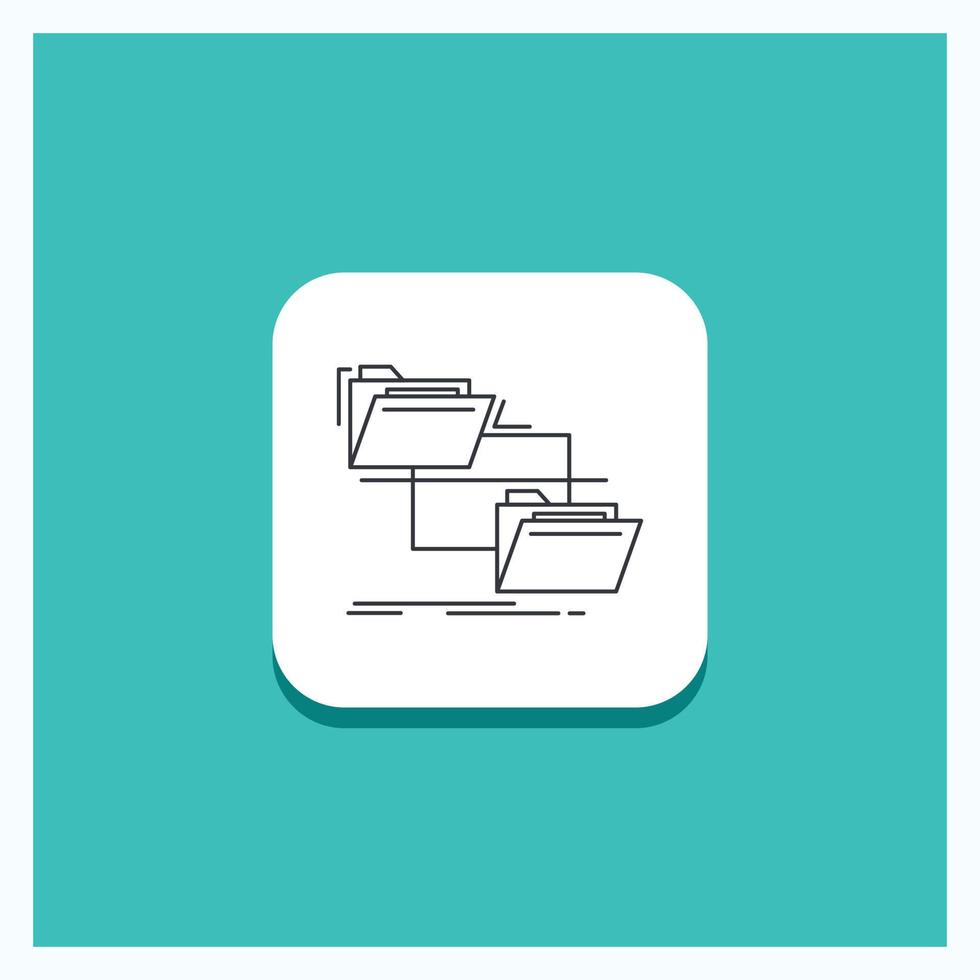 Round Button For Folder File Management Move Copy Line Icon Turquoise Background 13029676