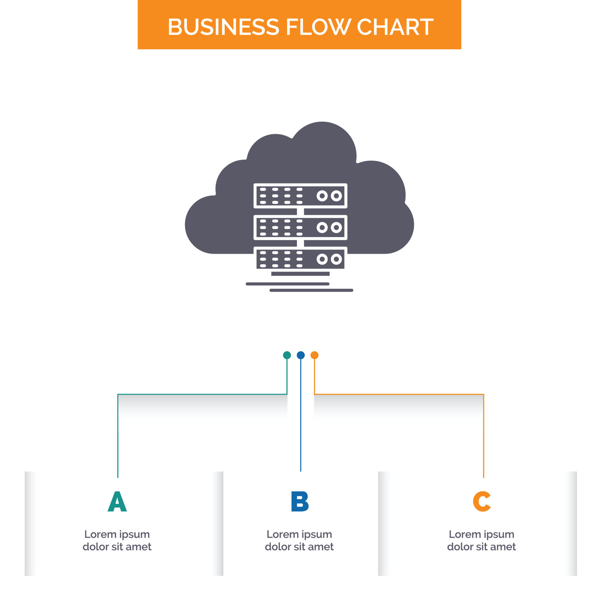 Cloud Storage Computing Data Flow Business Flow Chart Design With 3