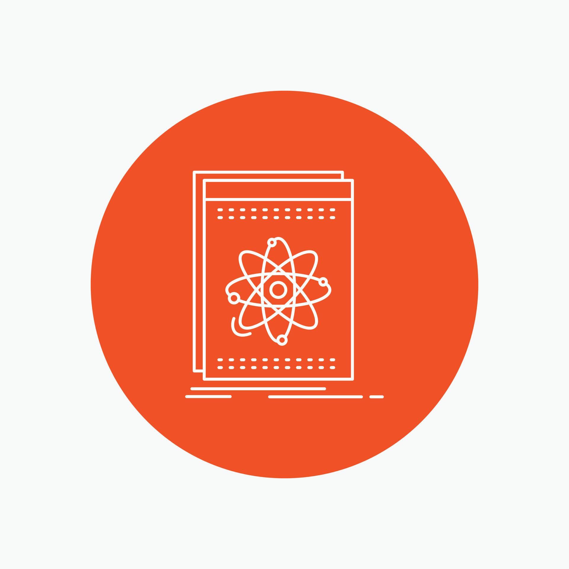 Api Application Developer Platform Science White Line Icon In Circle Background Vector Icon