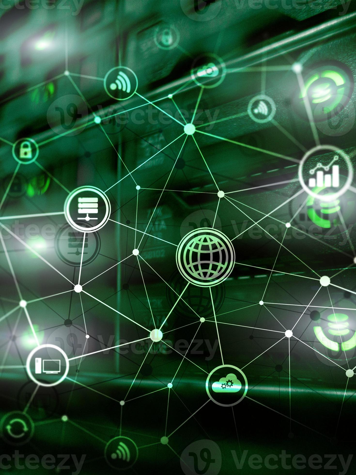 Computing concept. Technology infrastructure cloud computing and communication on data center ...