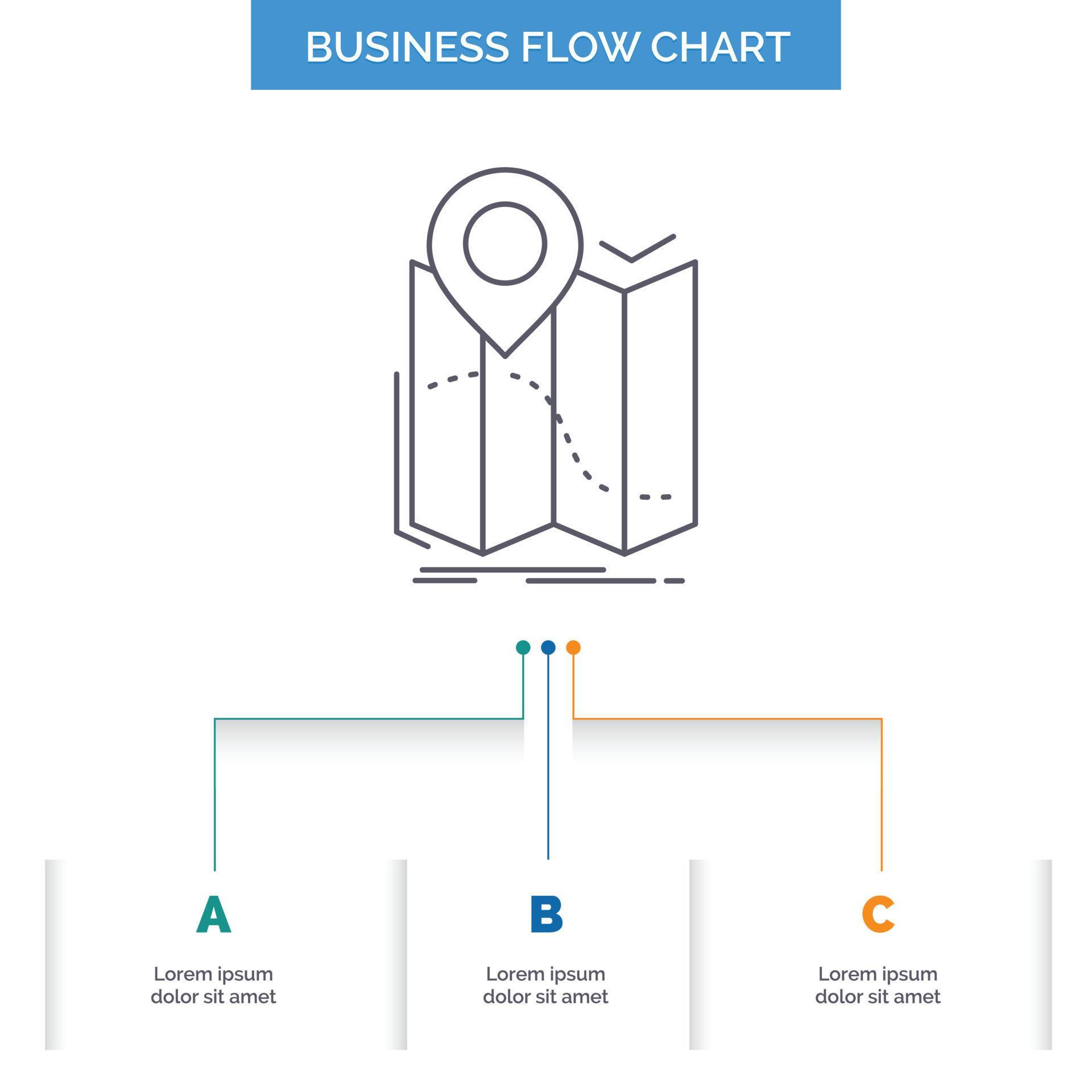 Gps Location Map Navigation Route Business Flow Chart Design With 3