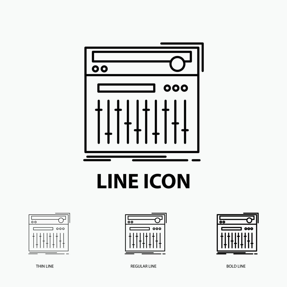 Control. controller. midi. studio. sound Icon in Thin. Regular and Bold Line Style. Vector ...