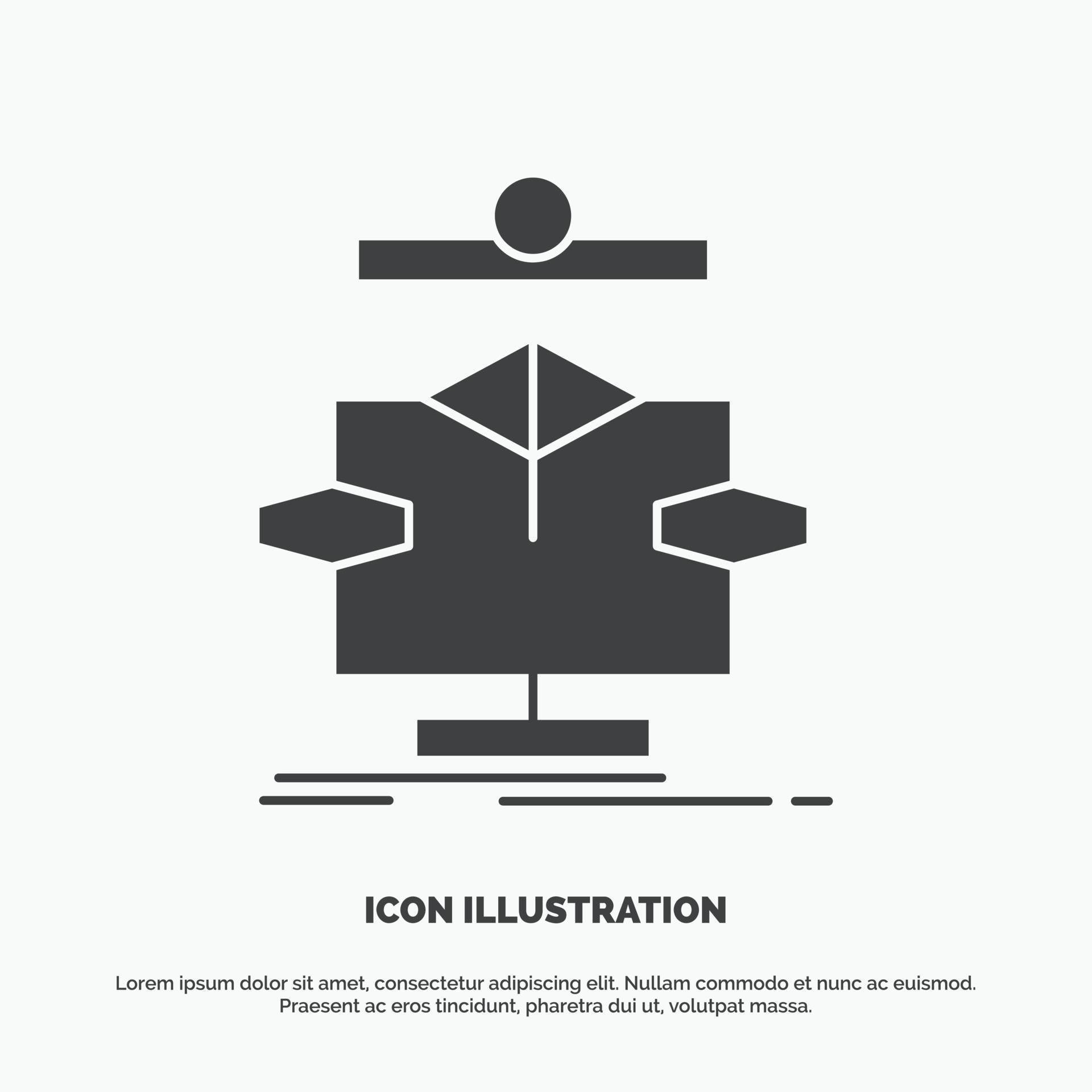 Algorithm Chart Data Diagram Flow Icon Glyph Vector Gray Symbol For Ui And Ux Website Or