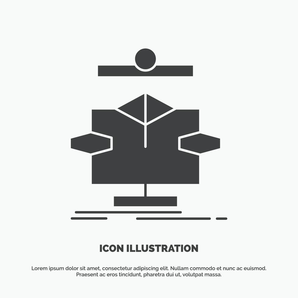 Algorithm Chart Data Diagram Flow Icon Glyph Vector Gray Symbol For Ui And Ux Website Or