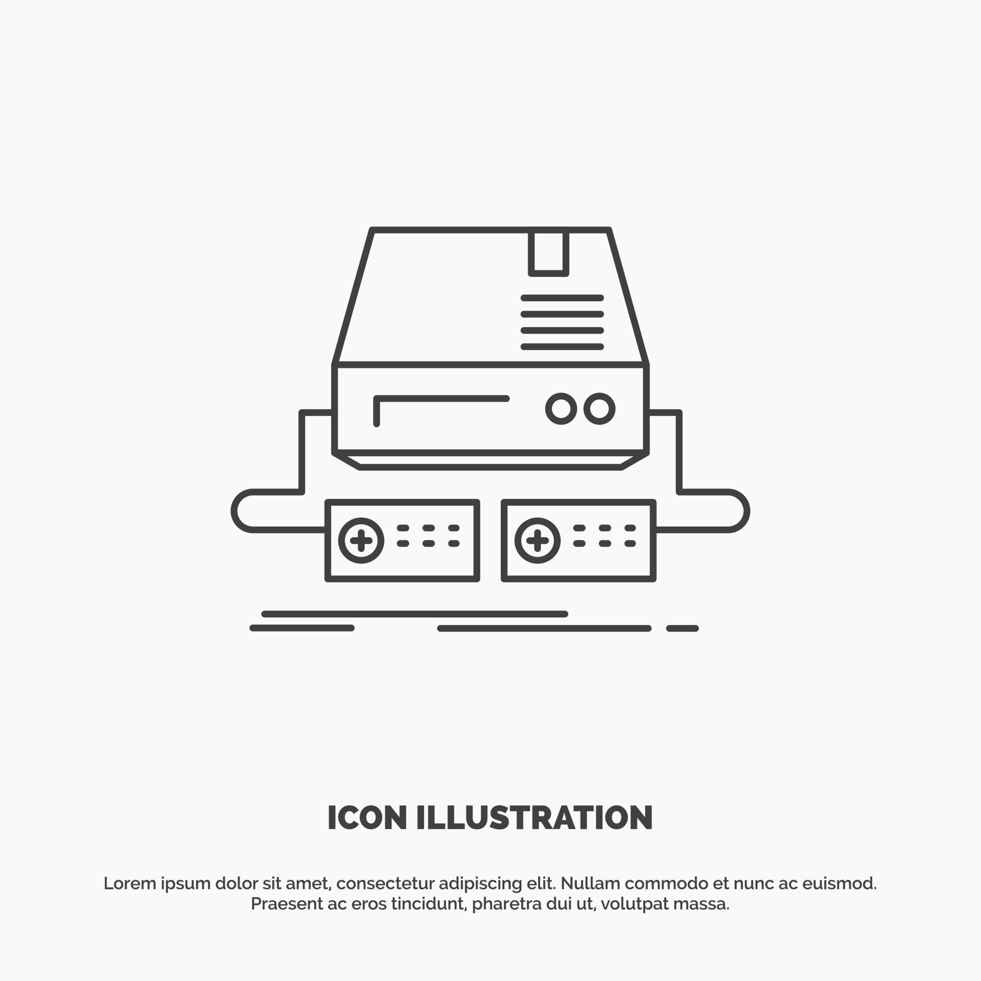Console Game Gaming Pad Drive Icon Line Vector Gray Symbol For Ui
