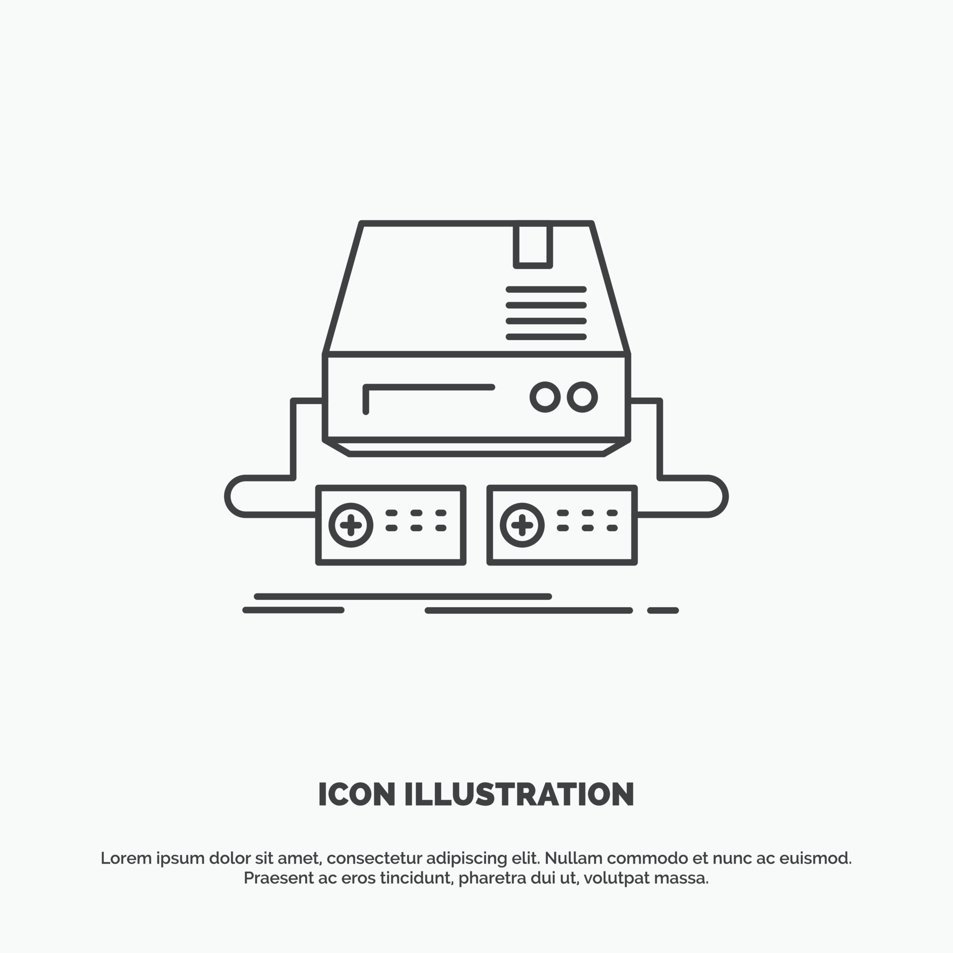 Console Game Gaming Pad Drive Icon Line Vector Gray Symbol For Ui