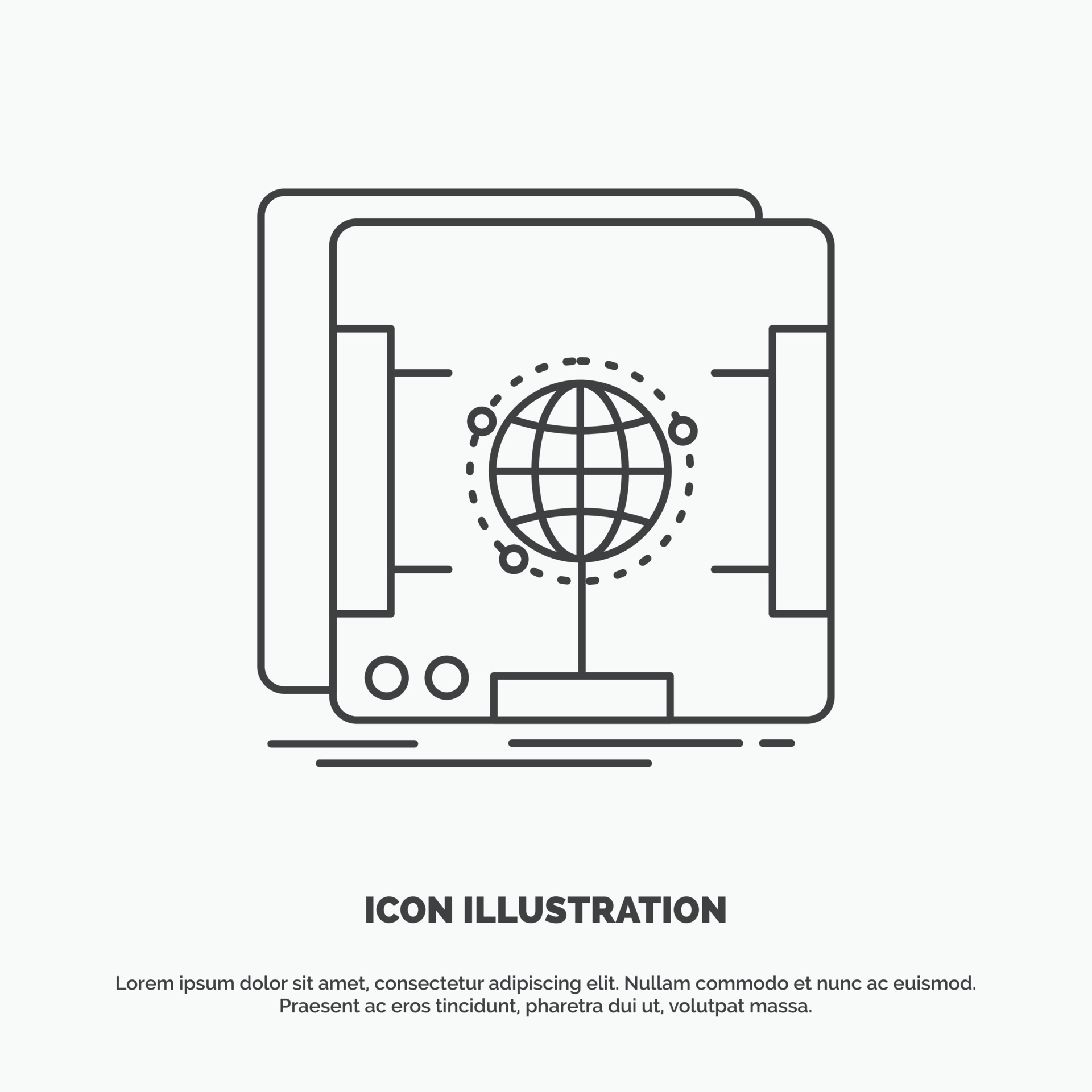 3d. dimensional. holographic. scan. scanner Icon. Line vector gray symbol for UI and UX. website ...