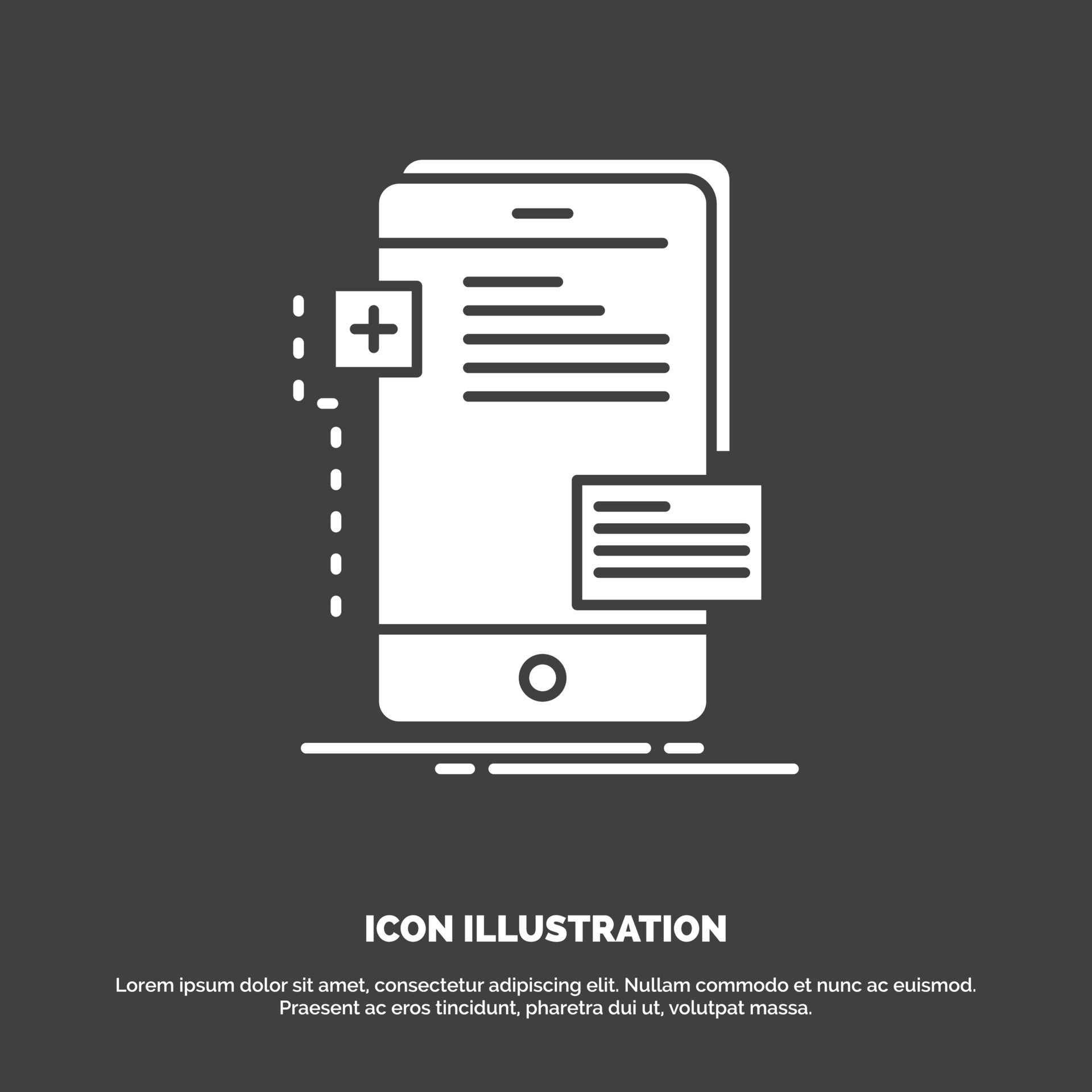 Frontend Interface Mobile Phone Developer Icon Glyph Vector Symbol For Ui And Ux Website