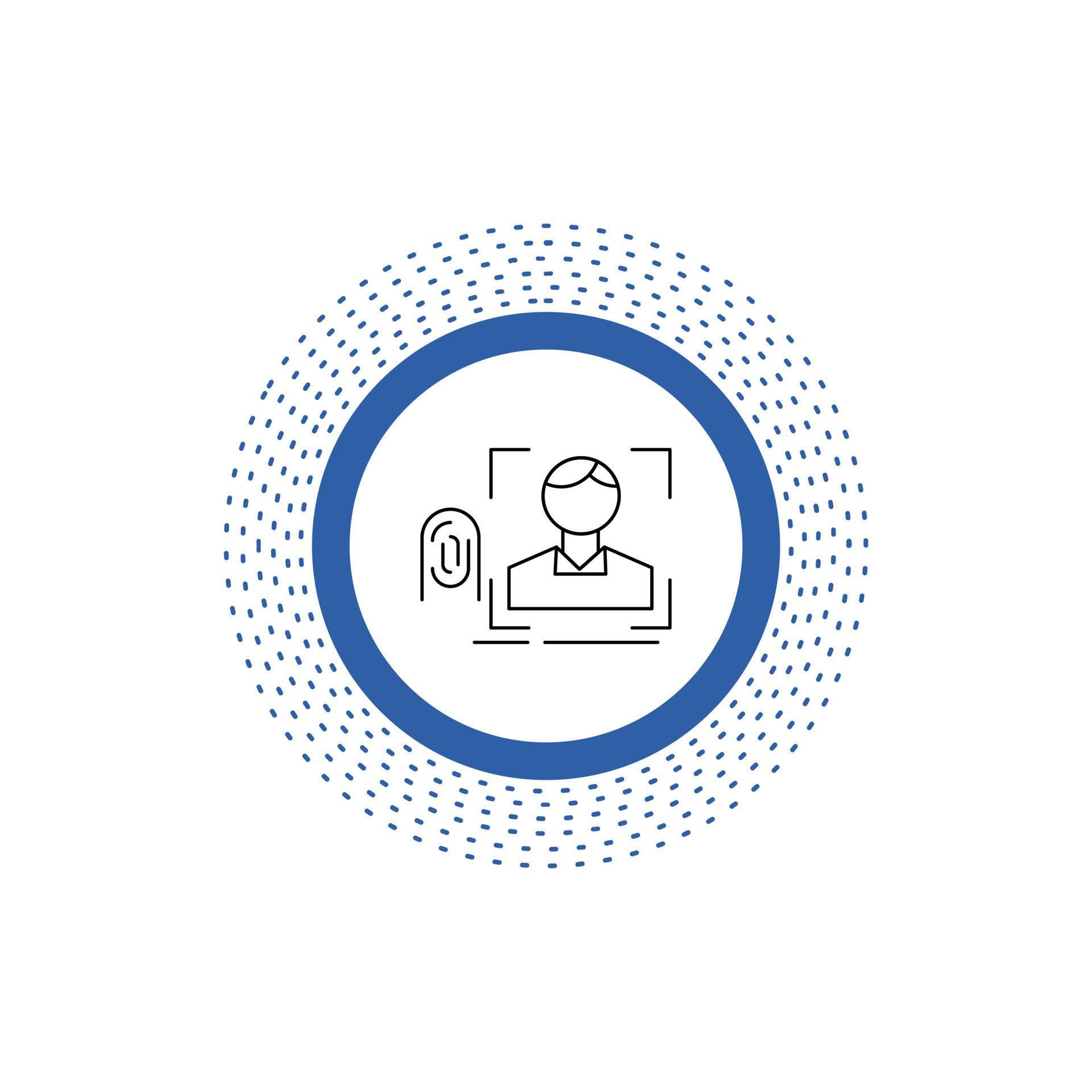 Finger Fingerprint Recognition Scan Scanning Line Icon Vector Isolated Illustration