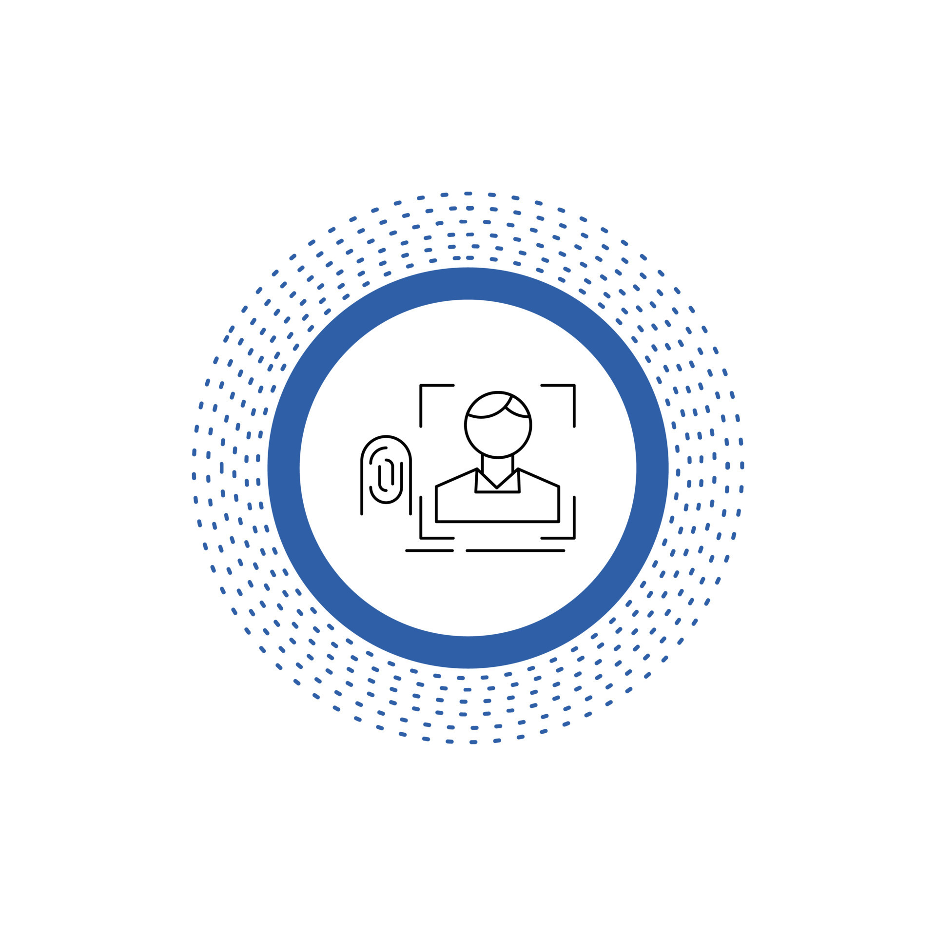 Finger Fingerprint Recognition Scan Scanning Line Icon Vector