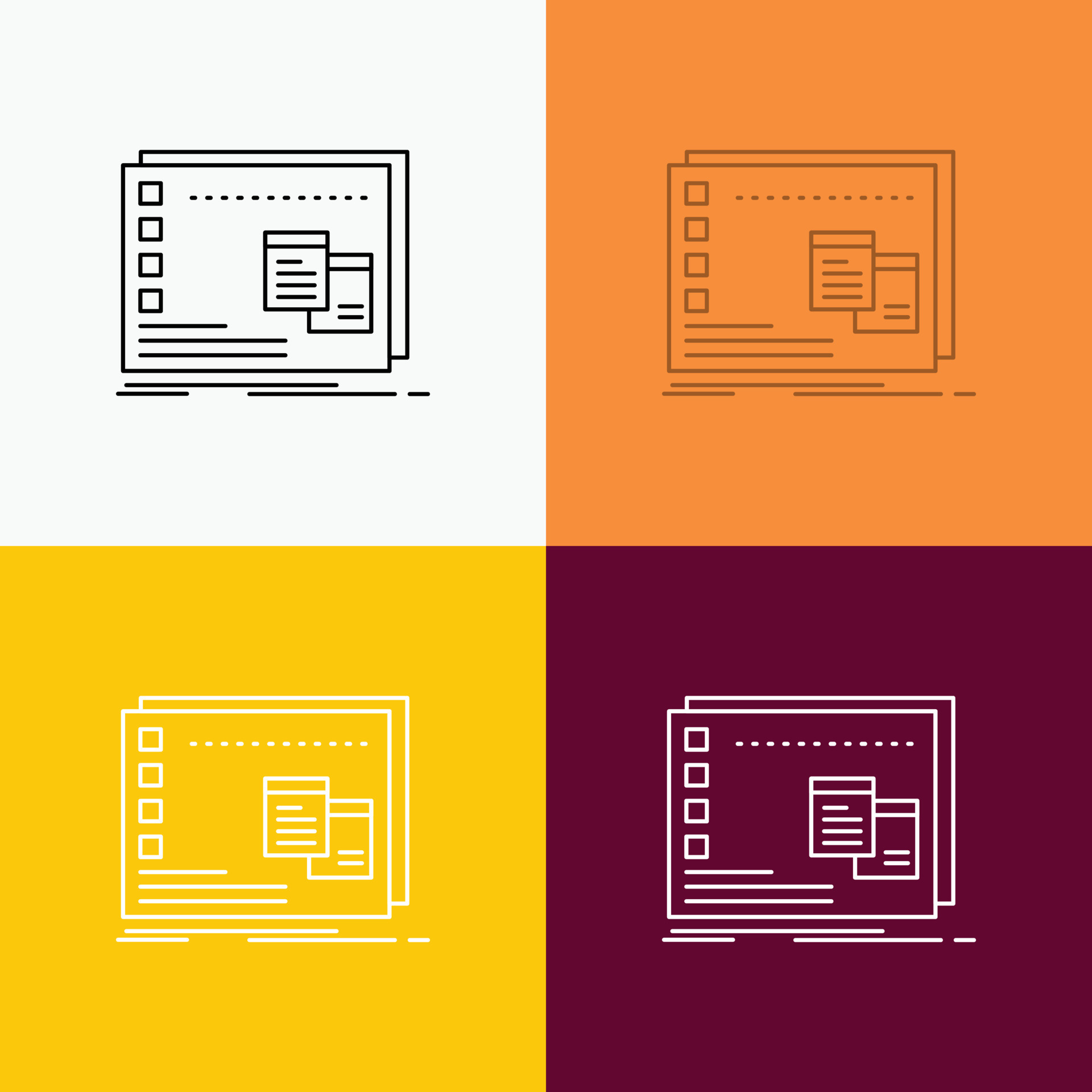 Window Mac Operational Os Program Icon Over Various Background Line Style Design Designed