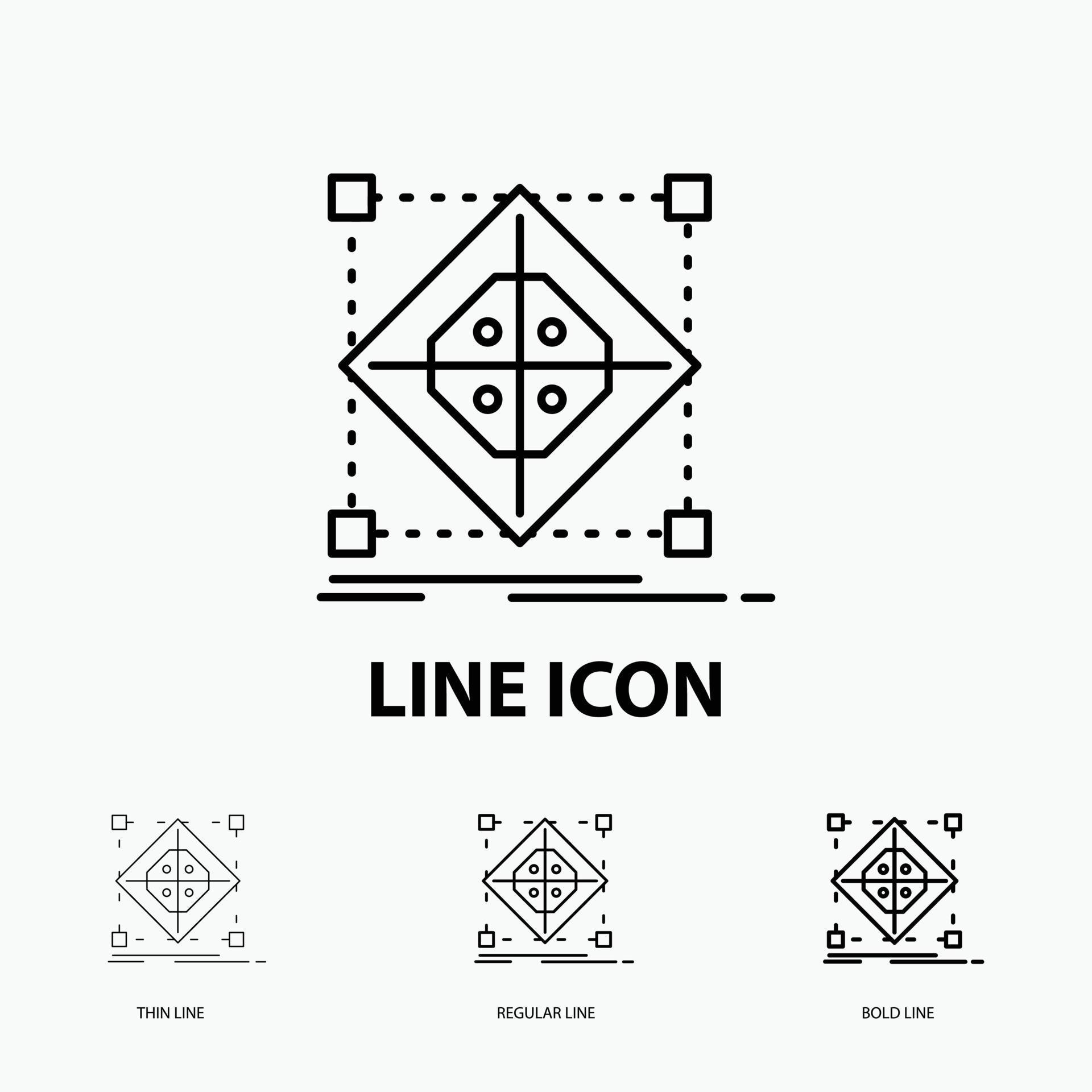 Architecture Cluster Grid Model Preparation Icon In Thin Regular And Bold Line Style