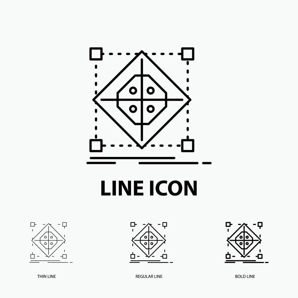 Architecture Cluster Grid Model Preparation Icon In Thin Regular