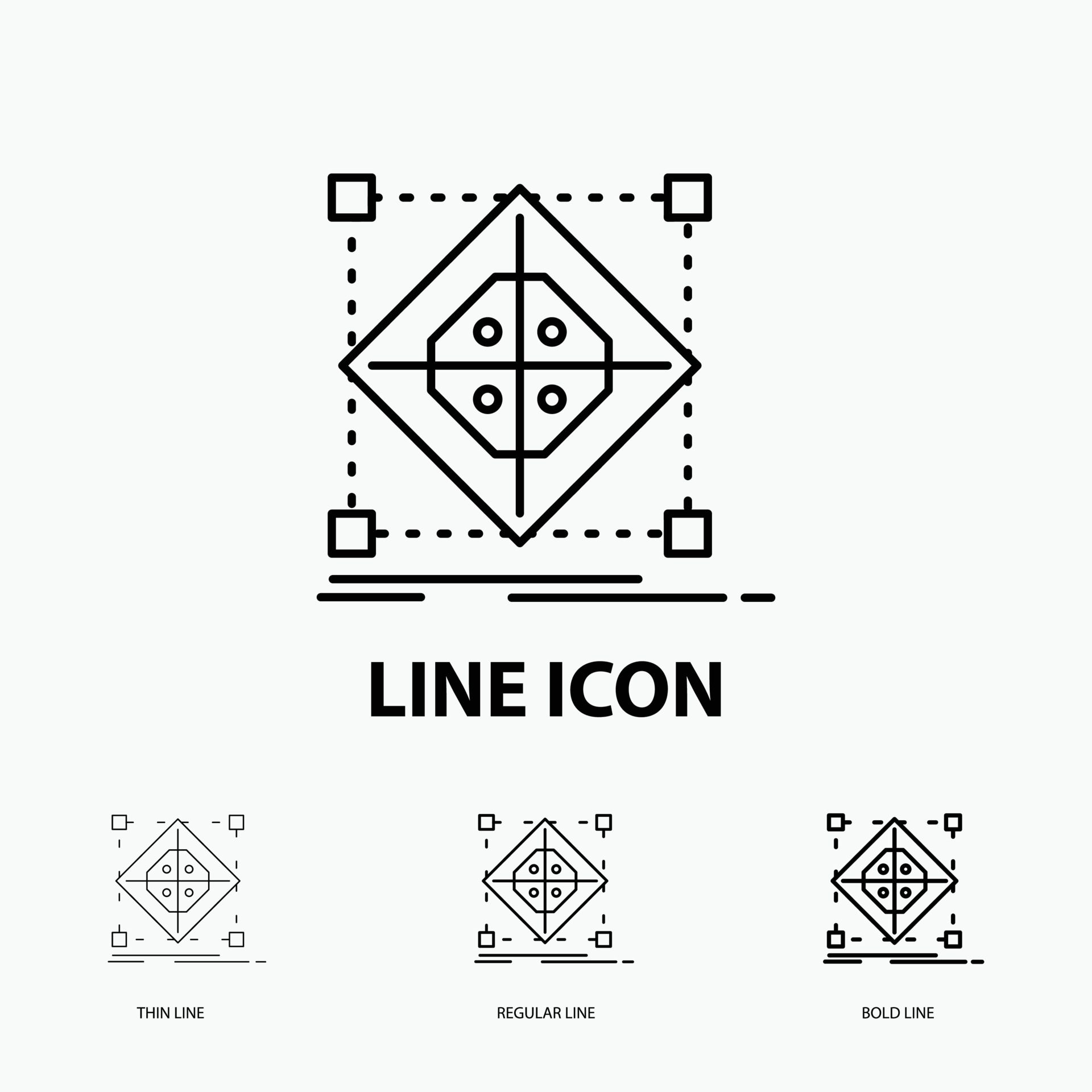 Architecture Cluster Grid Model Preparation Icon In Thin Regular And Bold Line Style