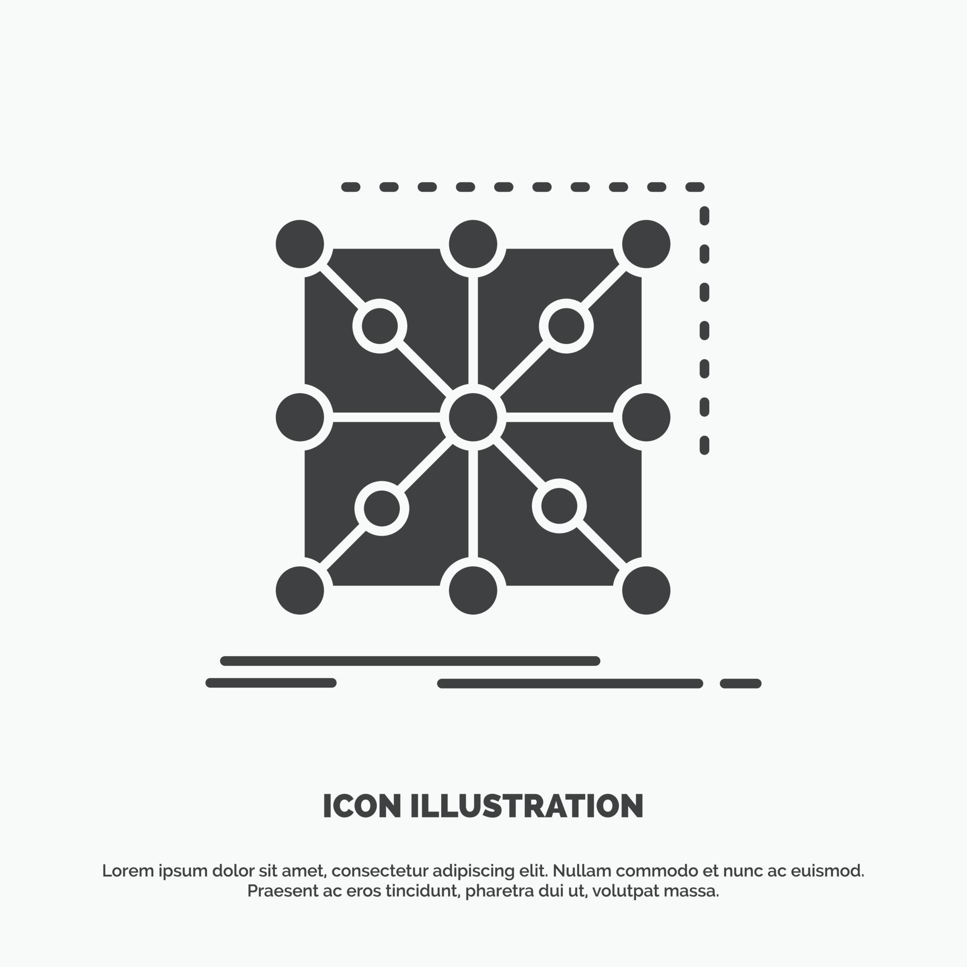 Data Framework App Cluster Complex Icon Glyph Vector Gray Symbol