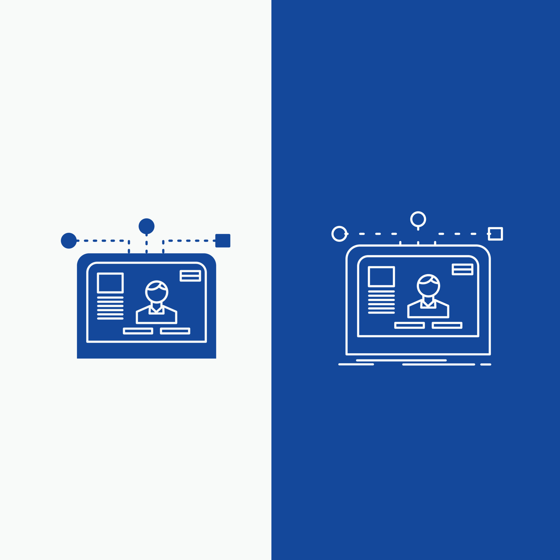 Interface Website User Layout Design Line And Glyph Web Button In