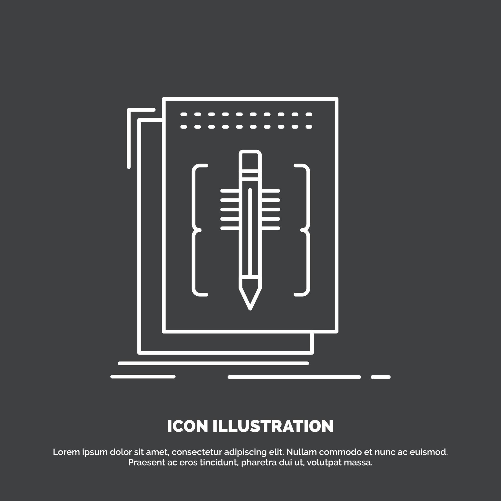 Code. edit. editor. language. program Icon. Line vector symbol for UI and UX. website or mobile ...