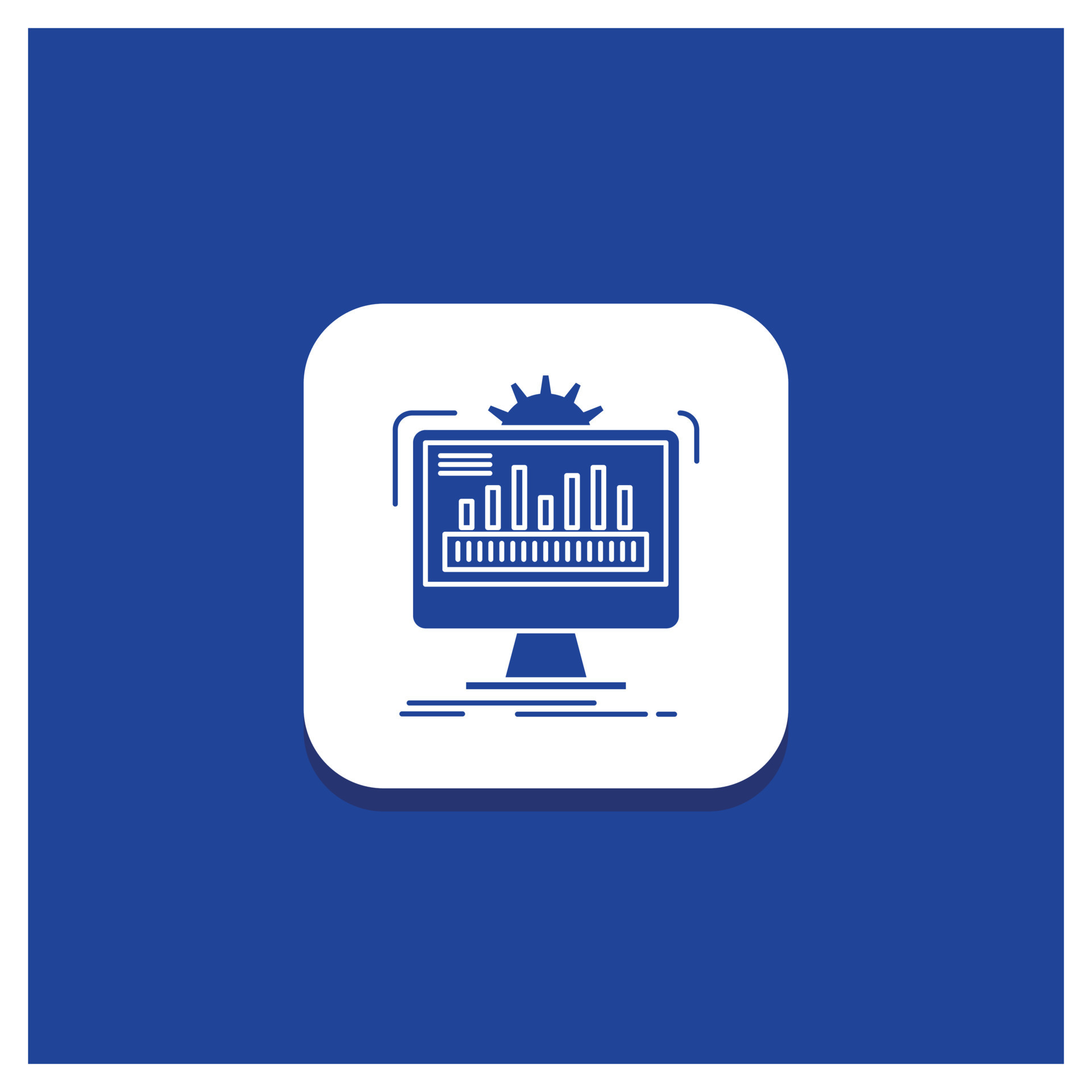 Blue Round Button for dashboard. admin. monitor. monitoring. processing Glyph icon 13032237 ...