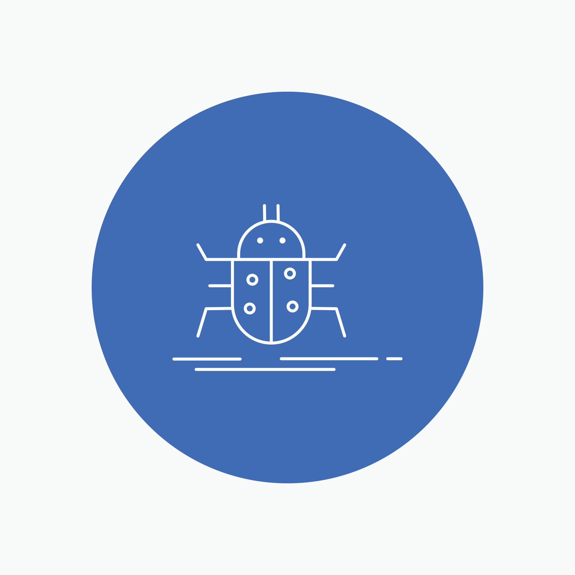 Bug Bugs Insect Testing Virus White Line Icon In Circle Background