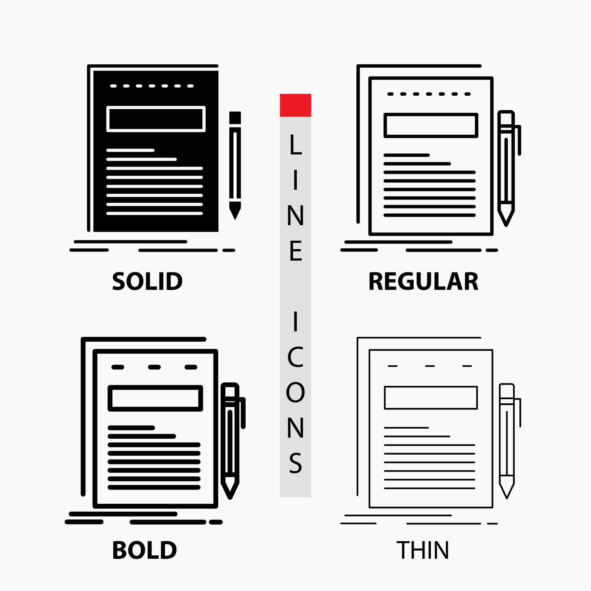 Business. document. file. paper. presentation Icon in Thin. Regular ...