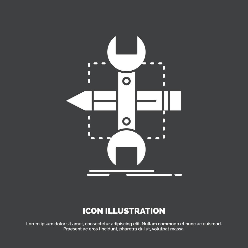 Build. design. develop. sketch. tools Icon. glyph vector symbol for UI and UX. website or mobile ...