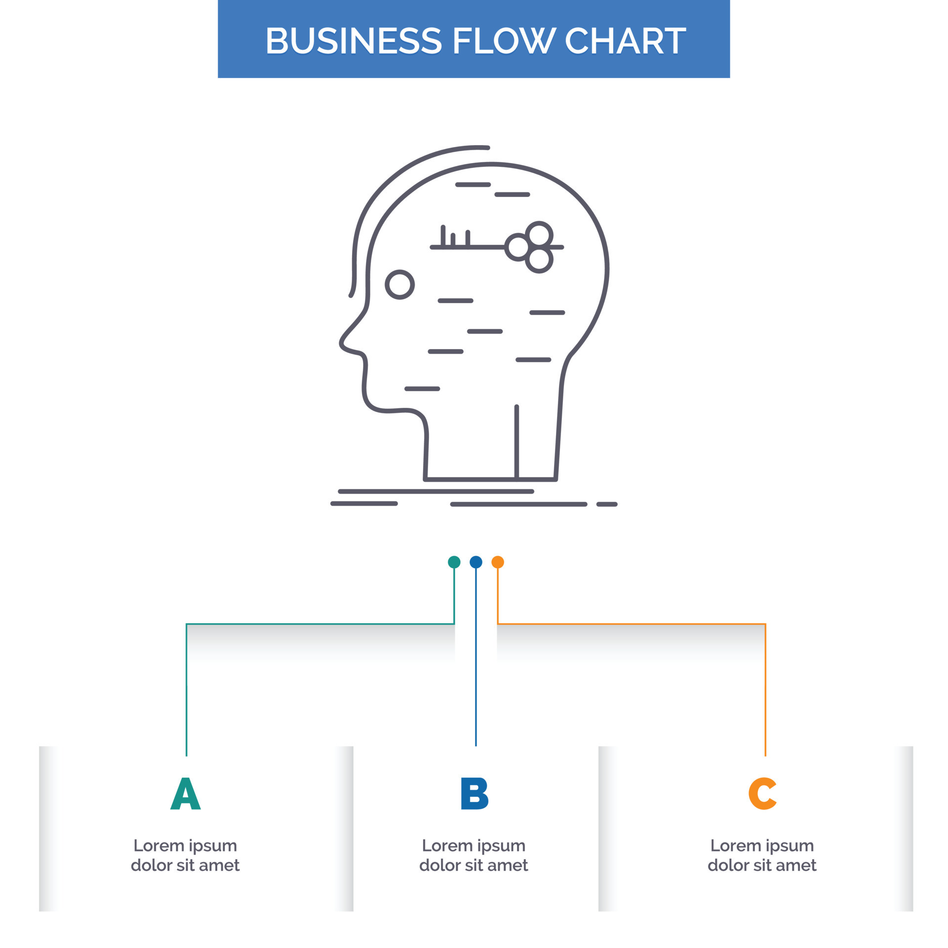 brain. hack. hacking. key. mind Business Flow Chart Design with 3 Steps ...