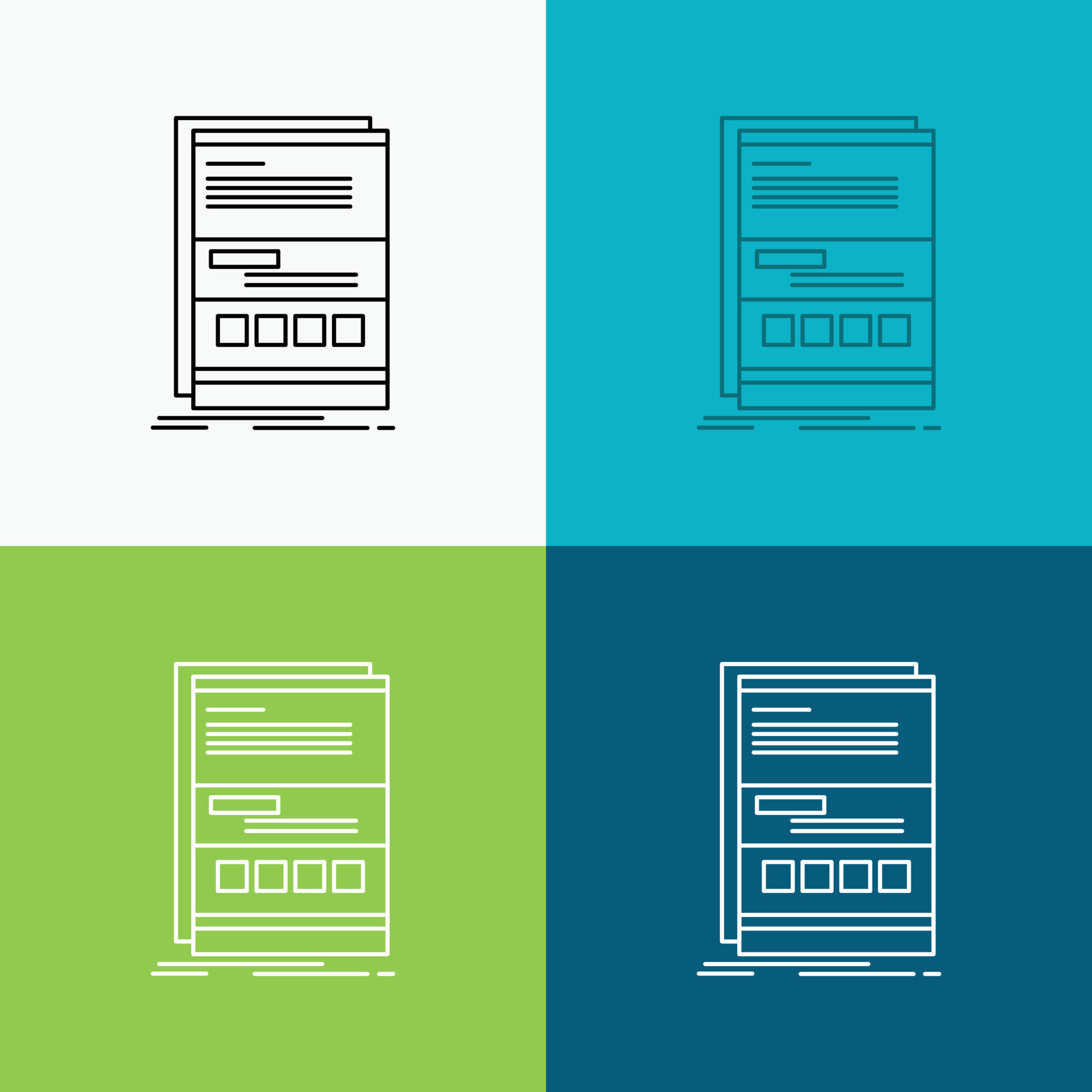 Browser. dynamic. internet. page. responsive Icon Over Various Background. Line style design ...