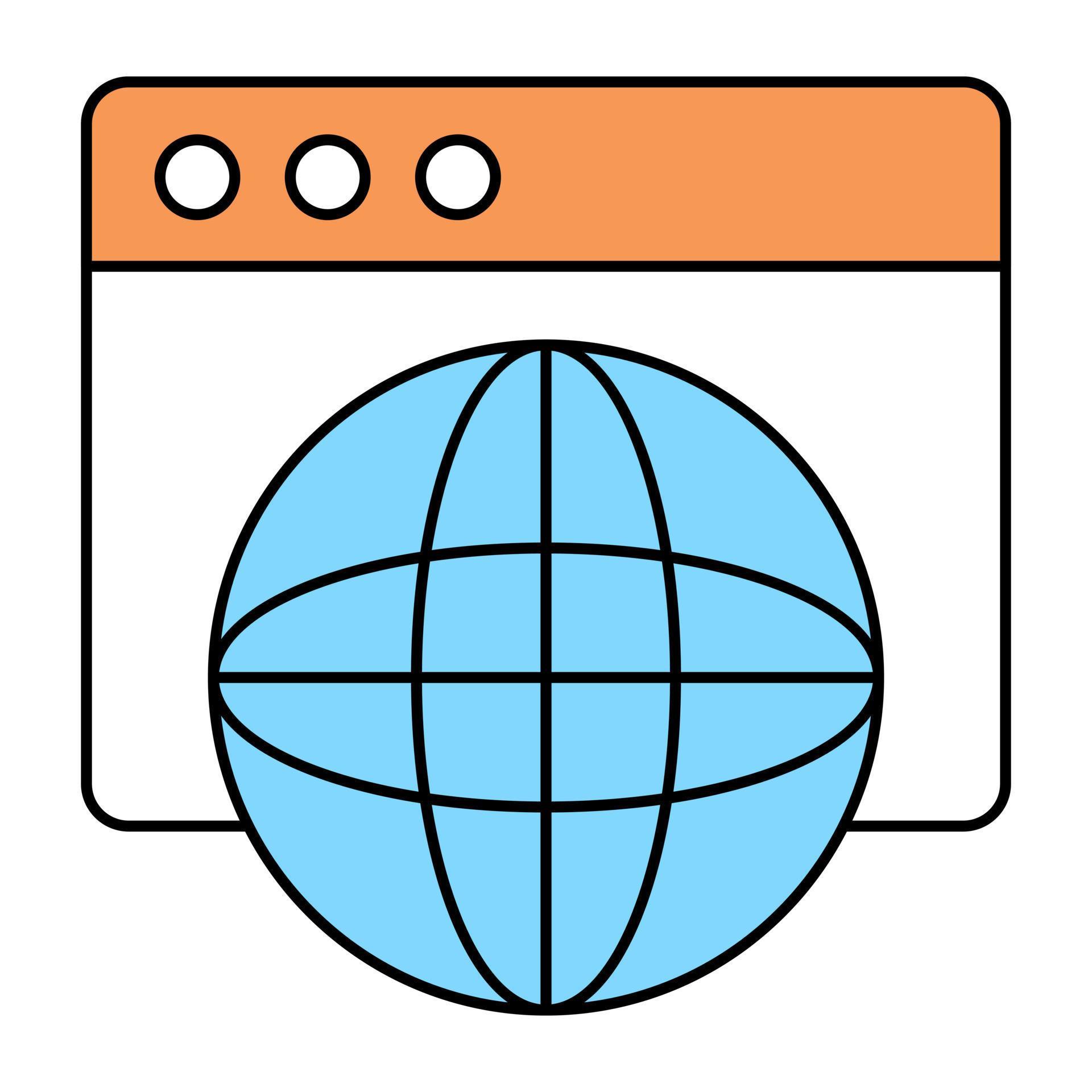 A flat design icon of web browser 13033477 Vector Art at Vecteezy