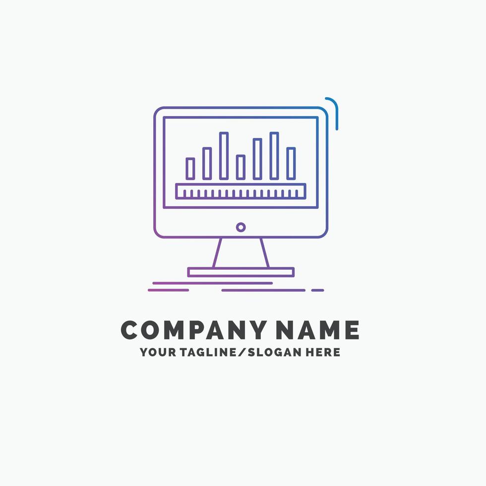 Analytics Processing Dashboard Data Stats Purple Business Logo Template Place For Tagline