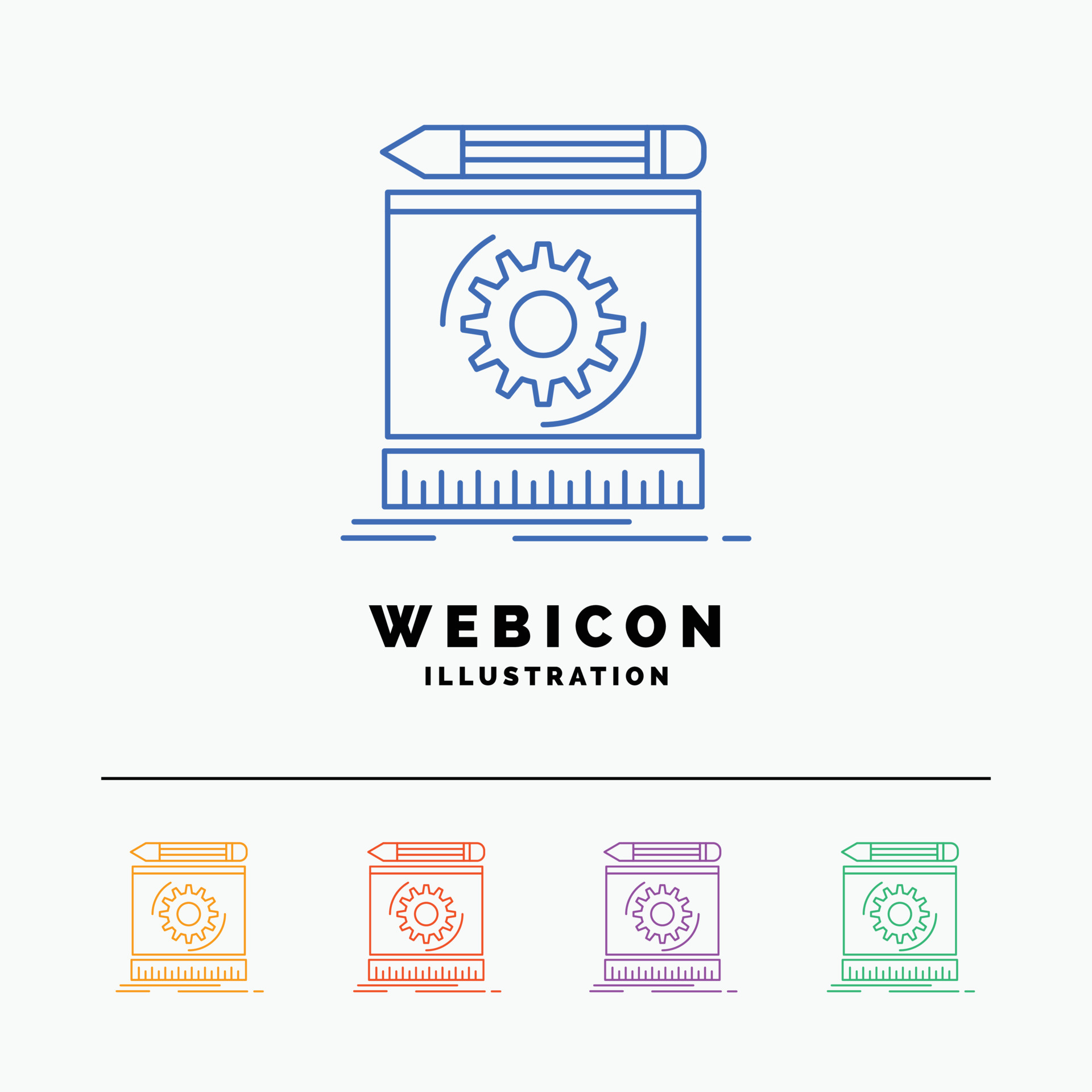 Draft Engineering Process Prototype Prototyping 5 Color Line Web Icon Template Isolated On