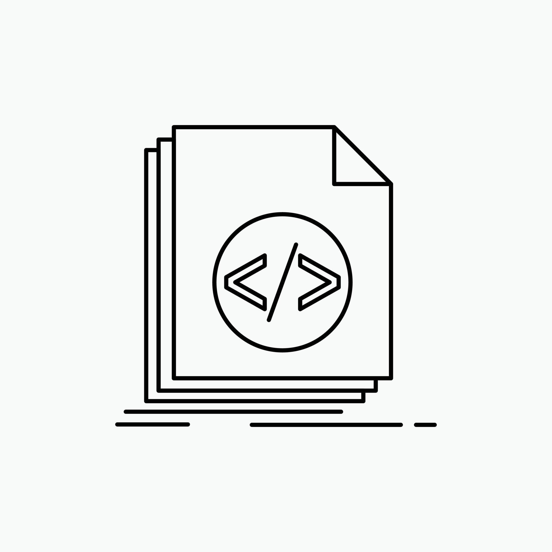 Code Coding File Programming Script Line Icon Vector Isolated