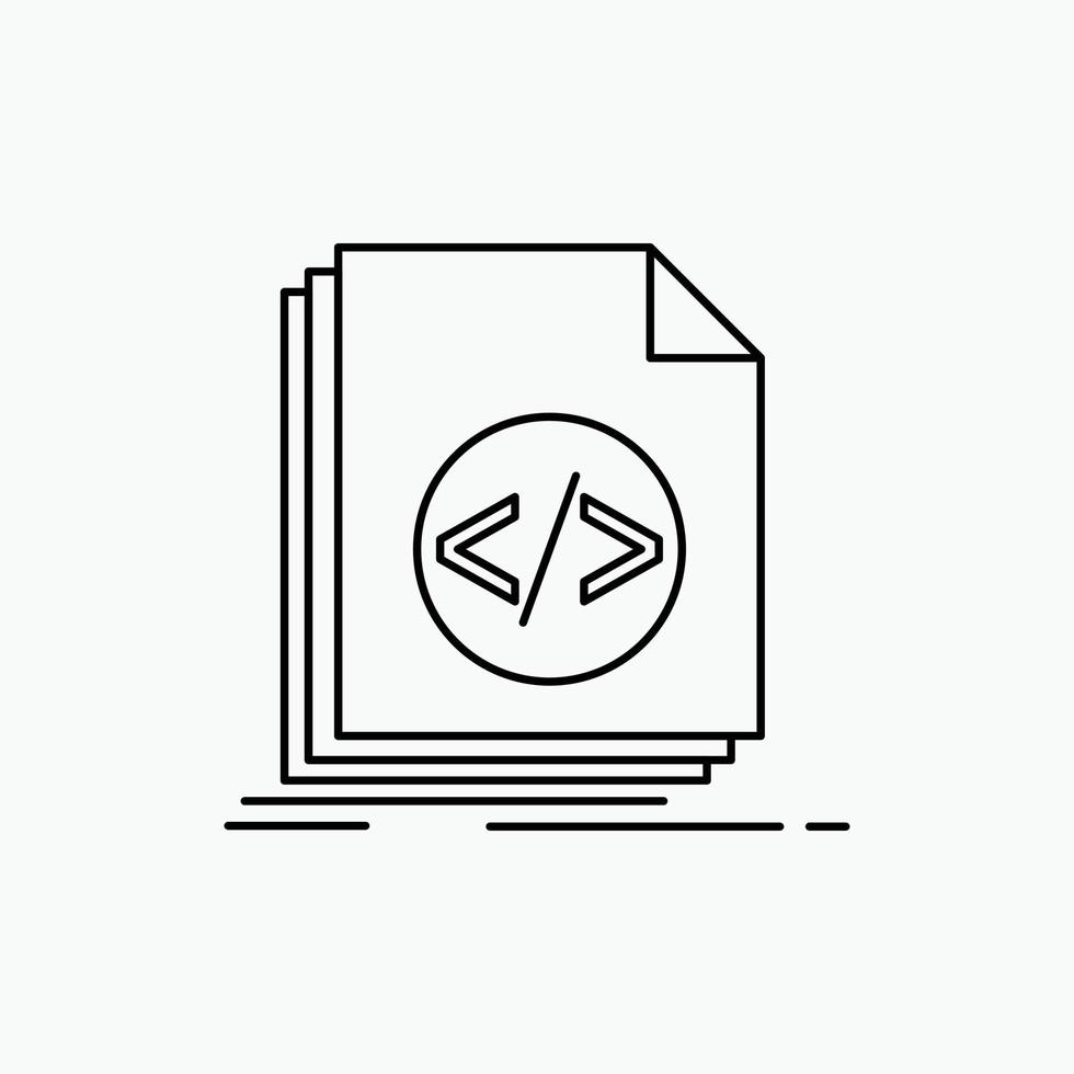 Code Coding File Programming Script Line Icon Vector Isolated Illustration 13033548 Vector