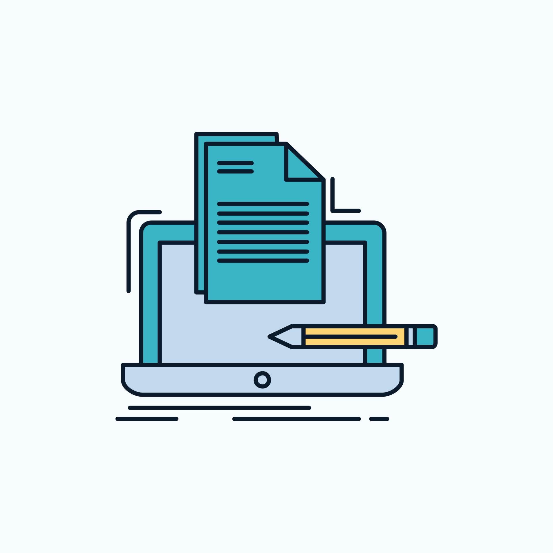Coder Coding Computer List Paper Flat Icon Green And Yellow Sign And Symbols For Website