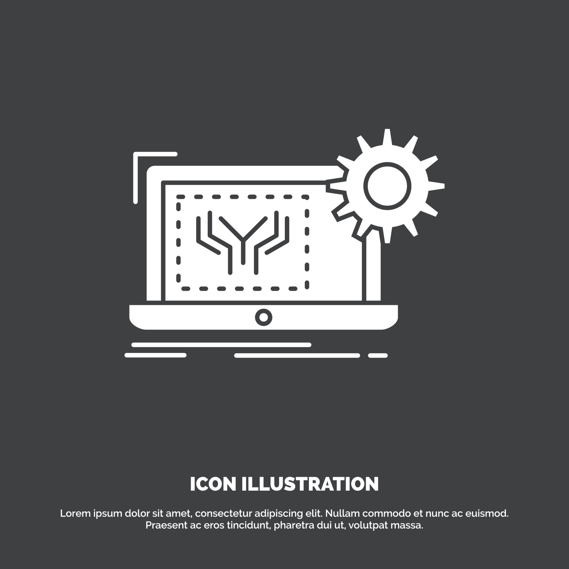 Blueprint Circuit Electronics Engineering Hardware Icon Glyph
