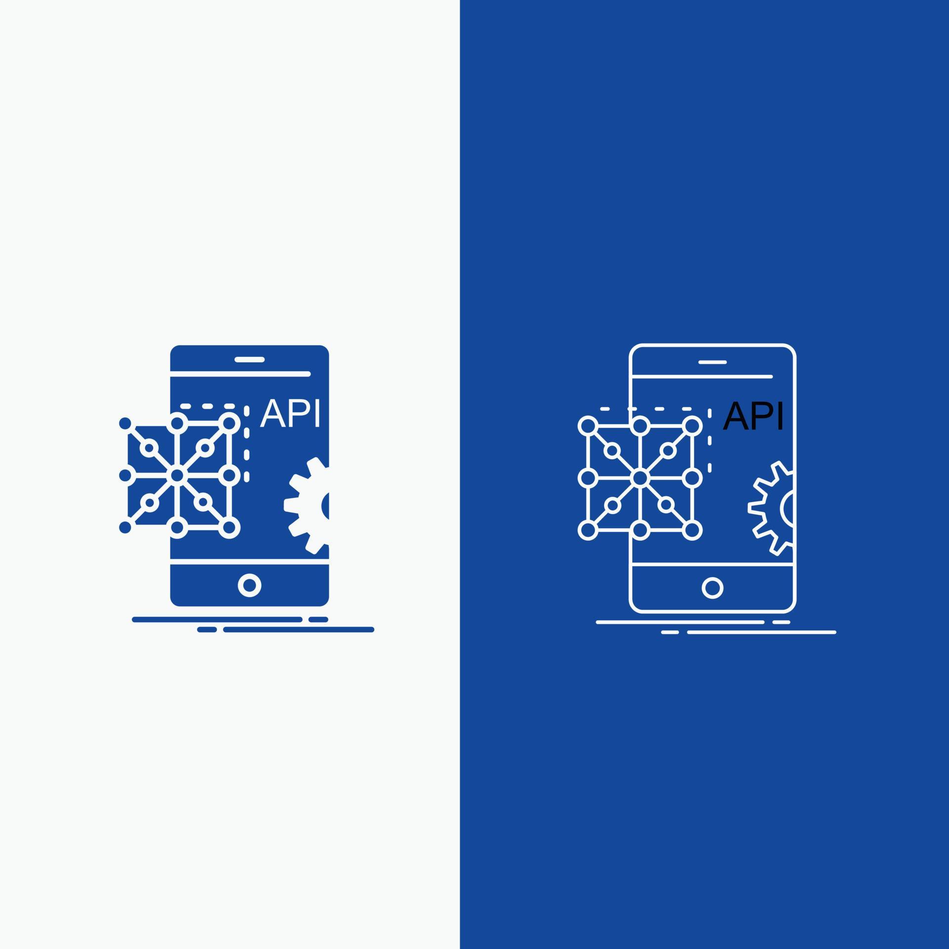 Api Application Coding Development Mobile Line And Glyph Web Button