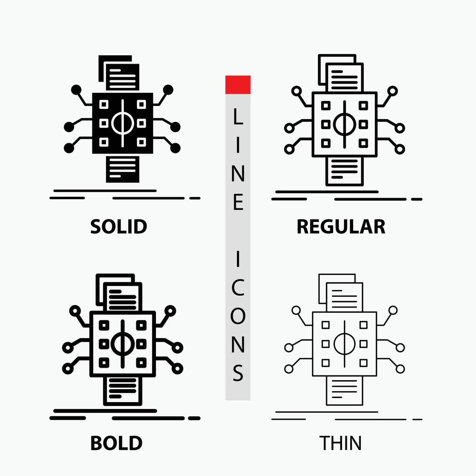 Analysis. data. datum. processing. reporting Icon in Thin. Regular. Bold Line and Glyph Style ...