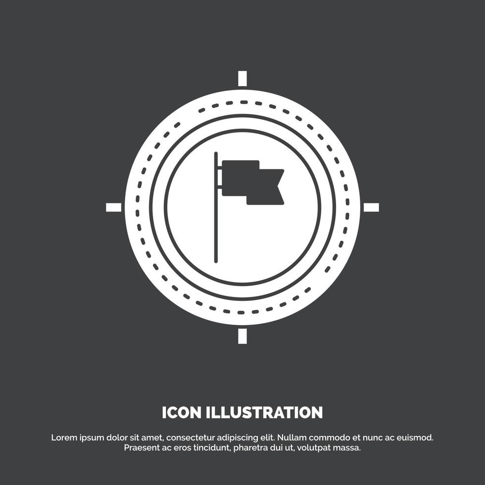 Aim Business Deadline Flag Focus Icon Glyph Vector Symbol For Ui And Ux Website Or Mobile