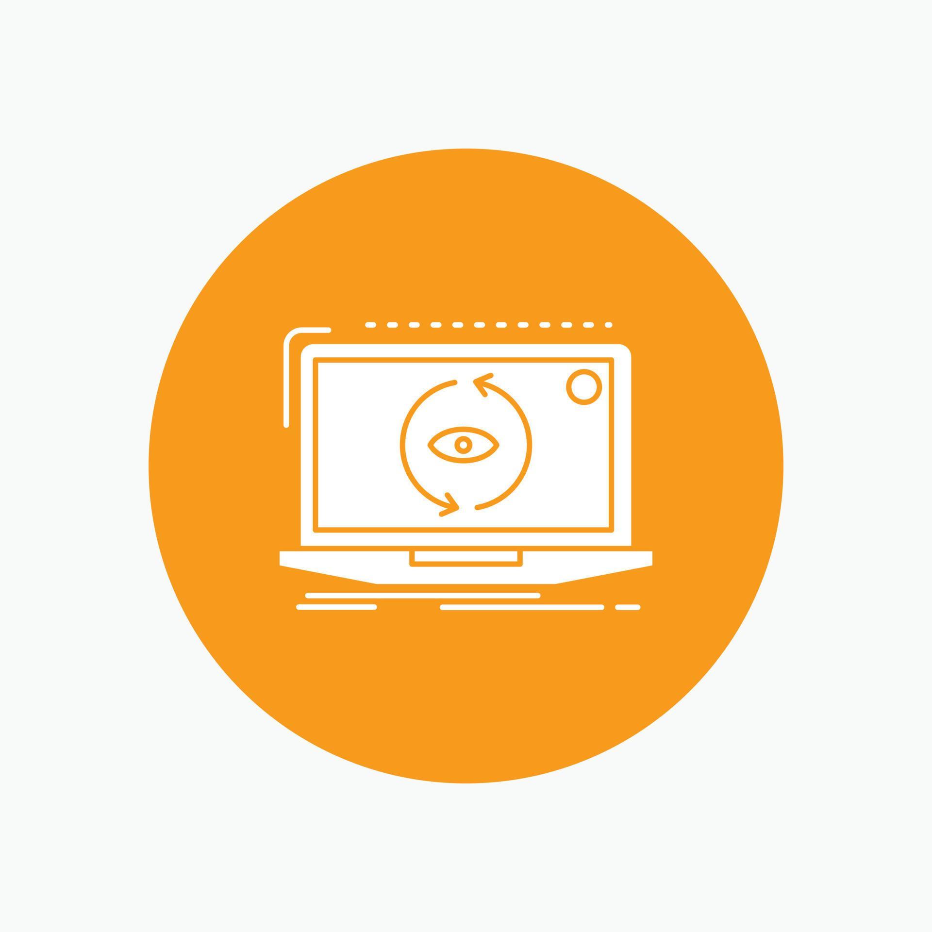 App. application. new. software. update White Glyph Icon in Circle. Vector Button illustration ...