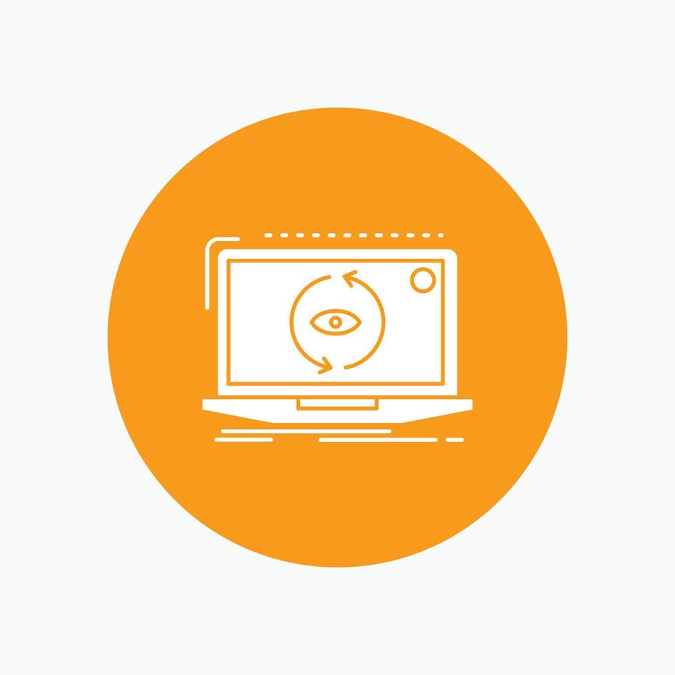 App Application New Software Update White Glyph Icon In Circle Vector Button Illustration