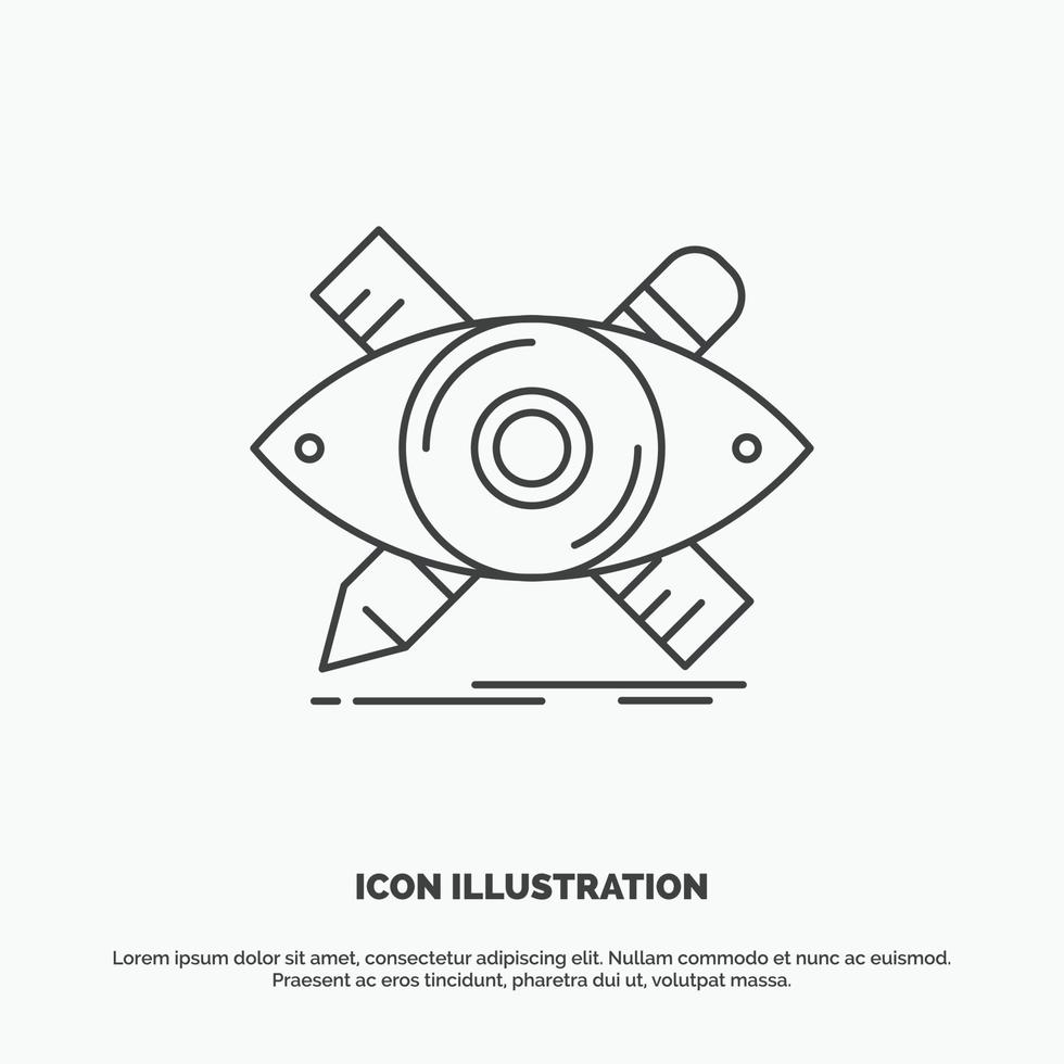 design. designer. illustration. sketch. tools Icon. Line vector gray symbol for UI and UX ...