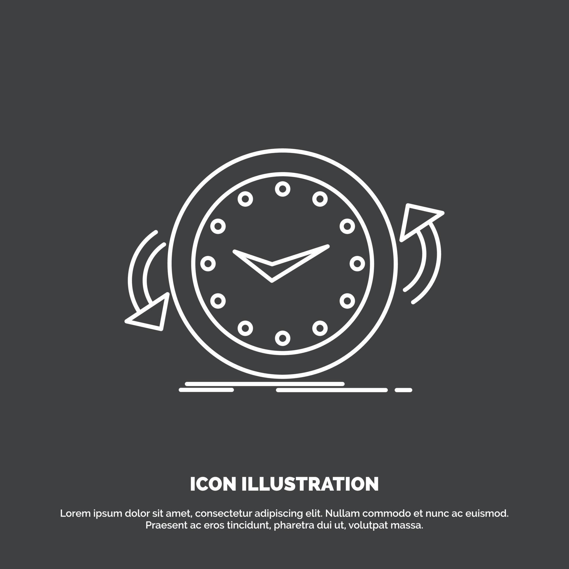 Backup. clock. clockwise. counter. time Icon. Line vector symbol for UI and UX. website or ...