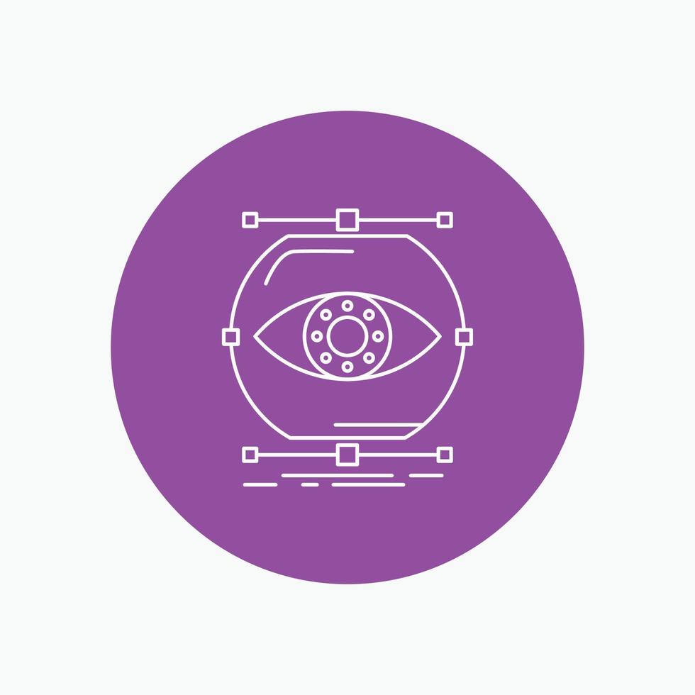 Visualize Conception Monitoring Monitoring Vision White Line Icon