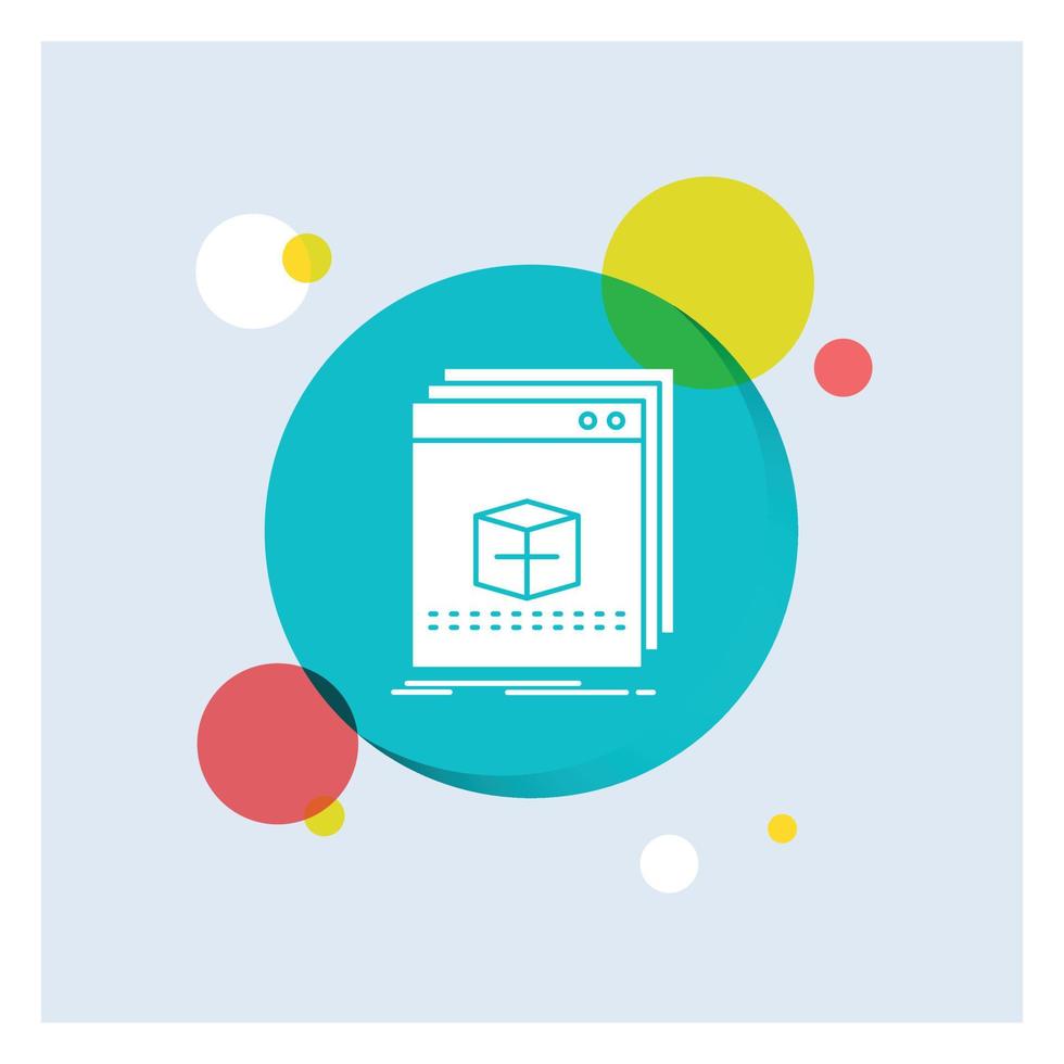 Software App Application File Program White Glyph Icon Colorful