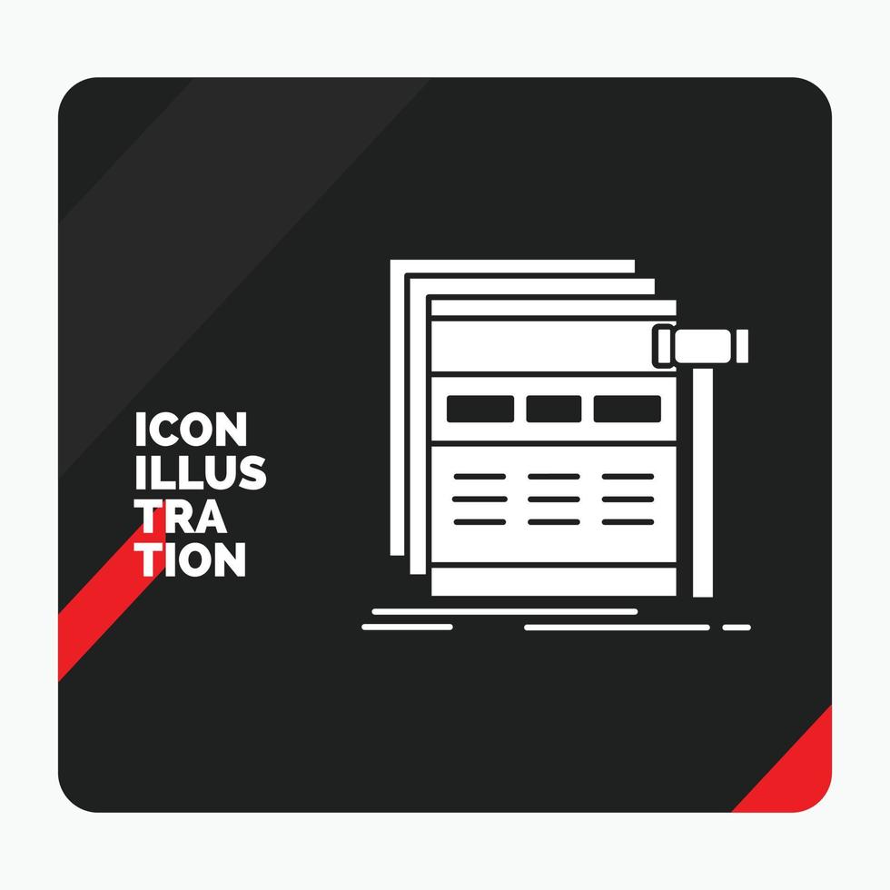 Red and Black Creative presentation Background for Internet. page. web. webpage. wireframe Glyph ...