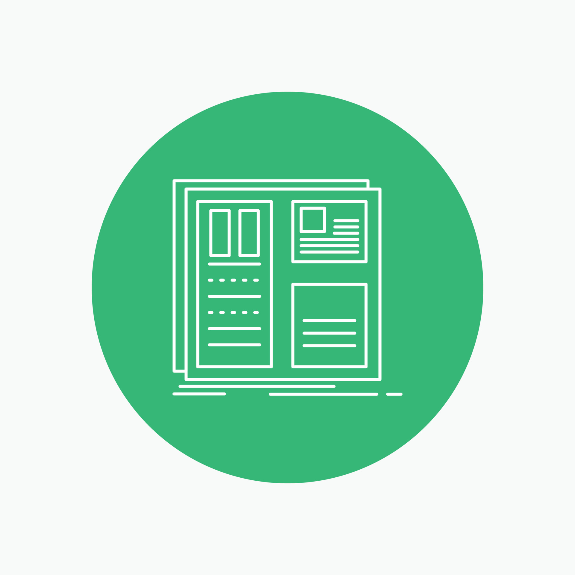 Design Grid Interface Layout Ui White Line Icon In Circle