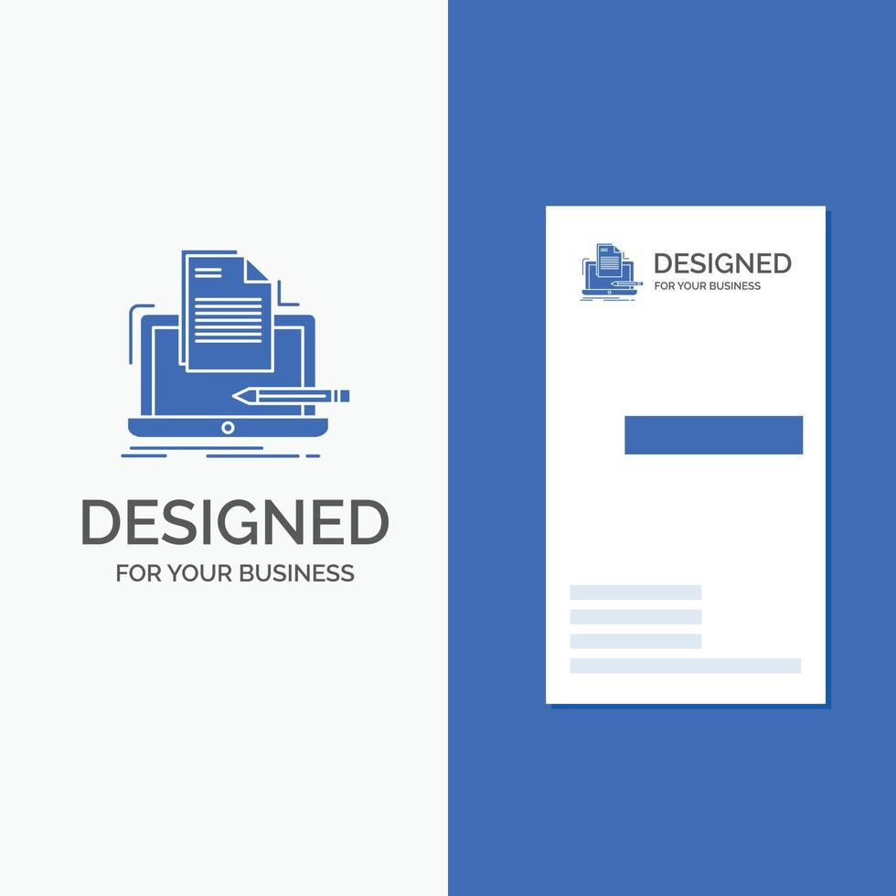 Business Logo for Coder. coding. computer. list. paper. Vertical Blue Business .Visiting Card ...