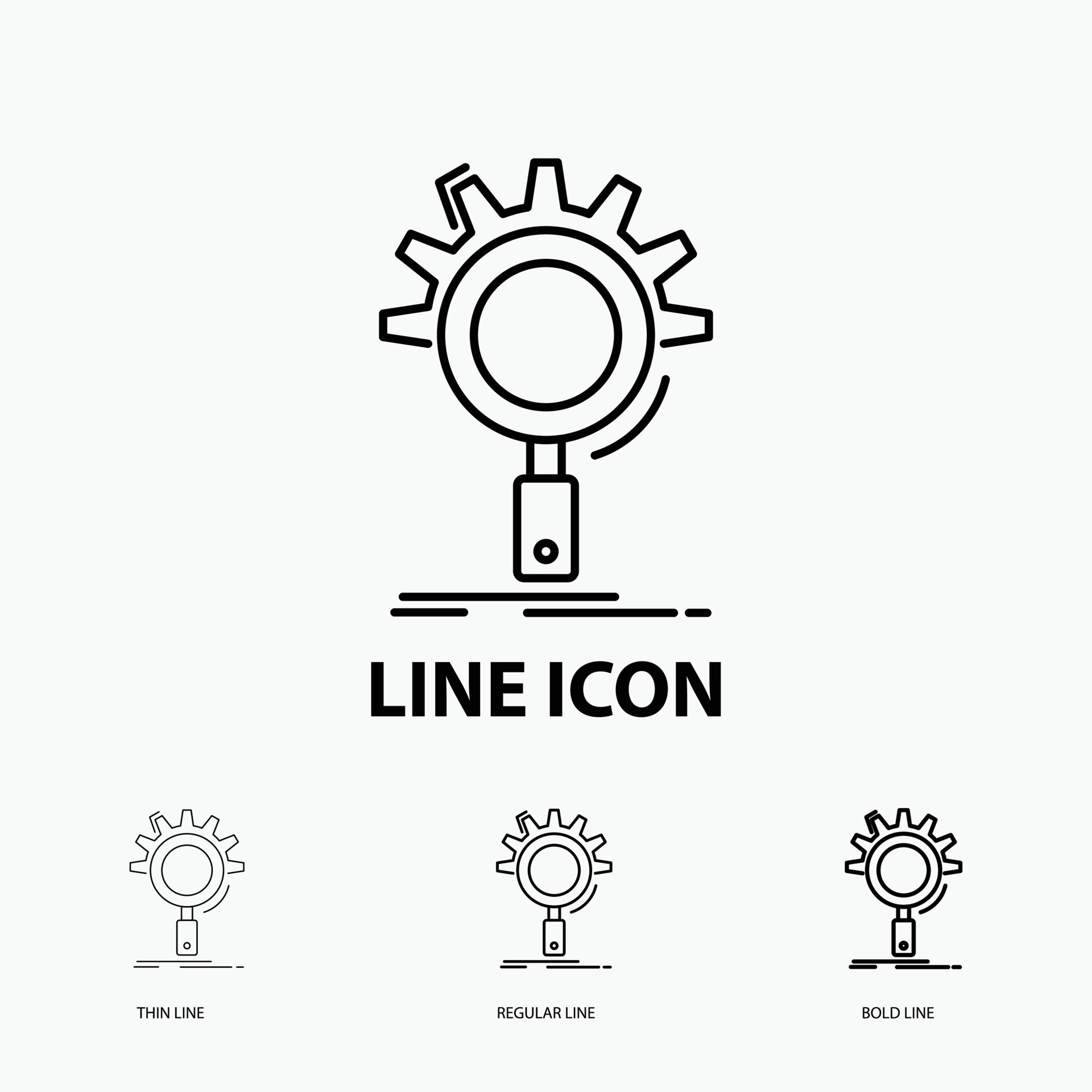 Seo Search Optimization Process Setting Icon In Thin Regular And Bold Line Style Vector