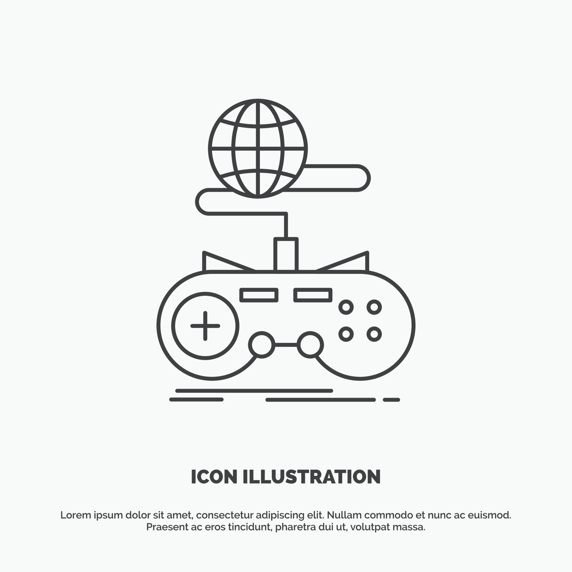 Game. gaming. internet. multiplayer. online Icon. Line vector gray ...