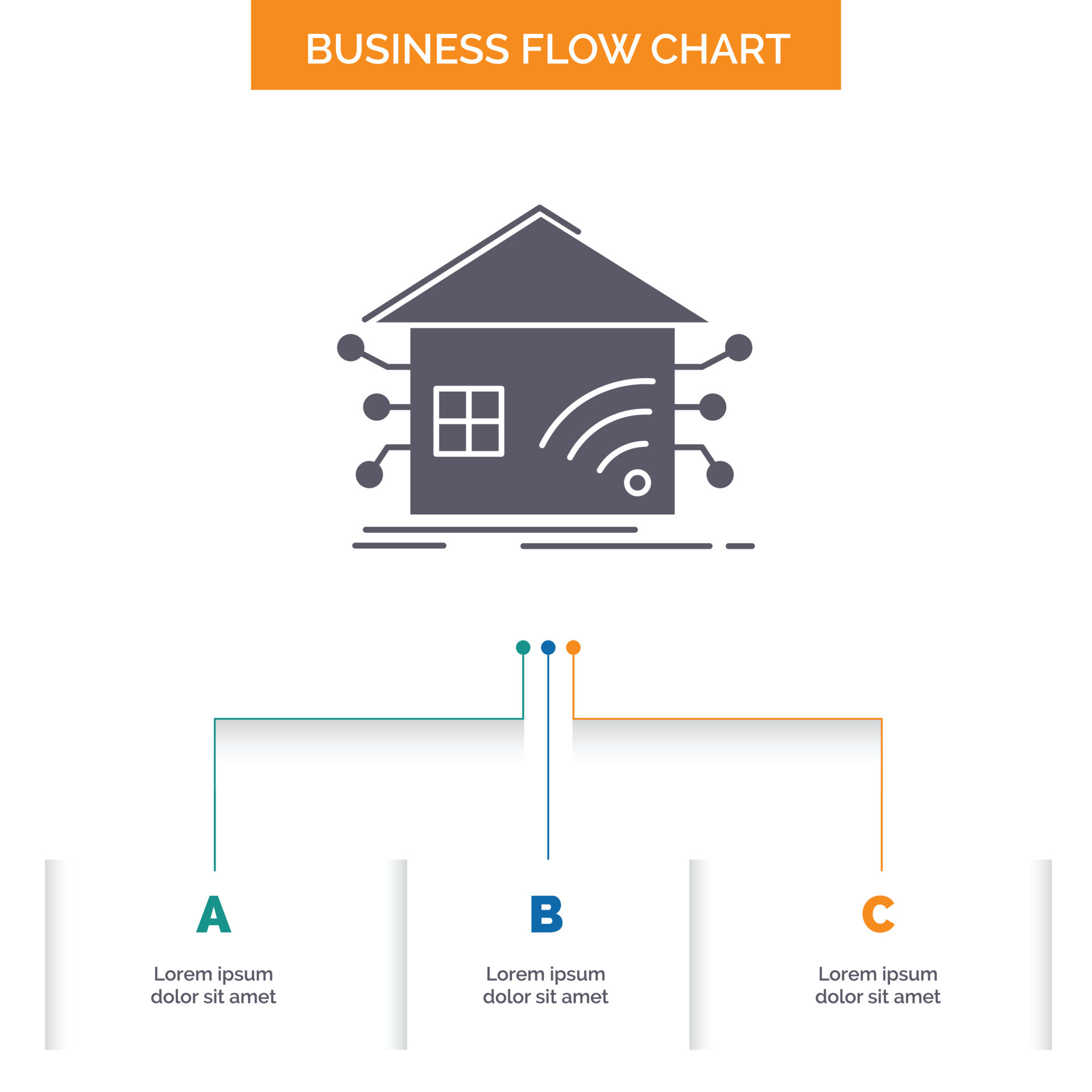 Automation. home. house. smart. network Business Flow Chart Design with ...